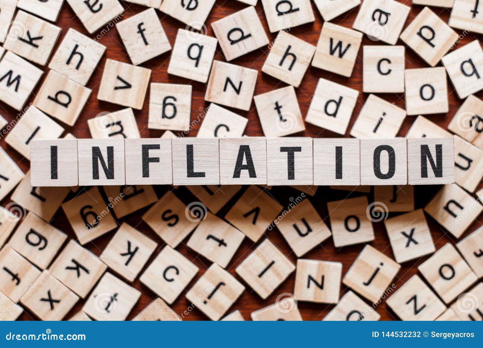 Inflation word concept stock photo. Image of increase - 144532232