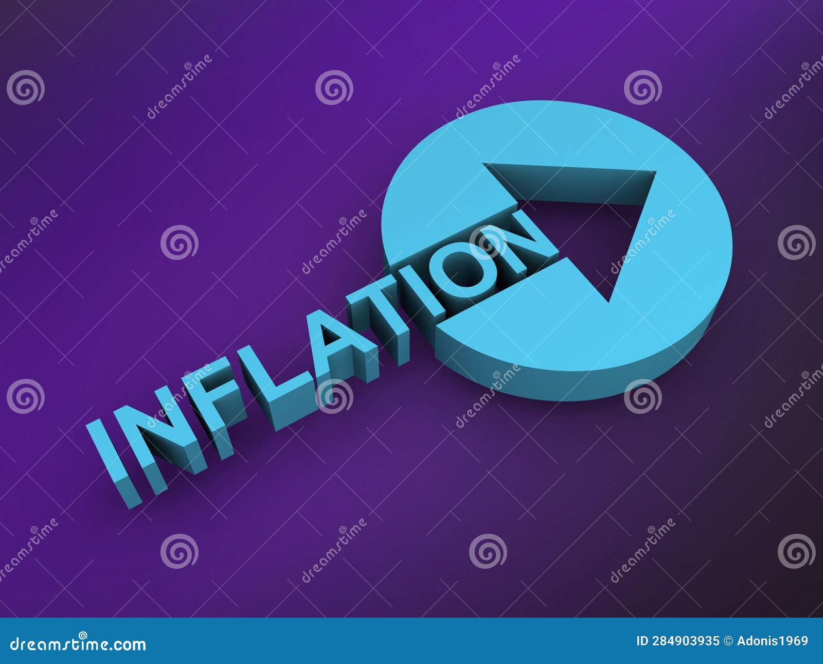 Inflation word on purple stock illustration. Illustration of crisis ...