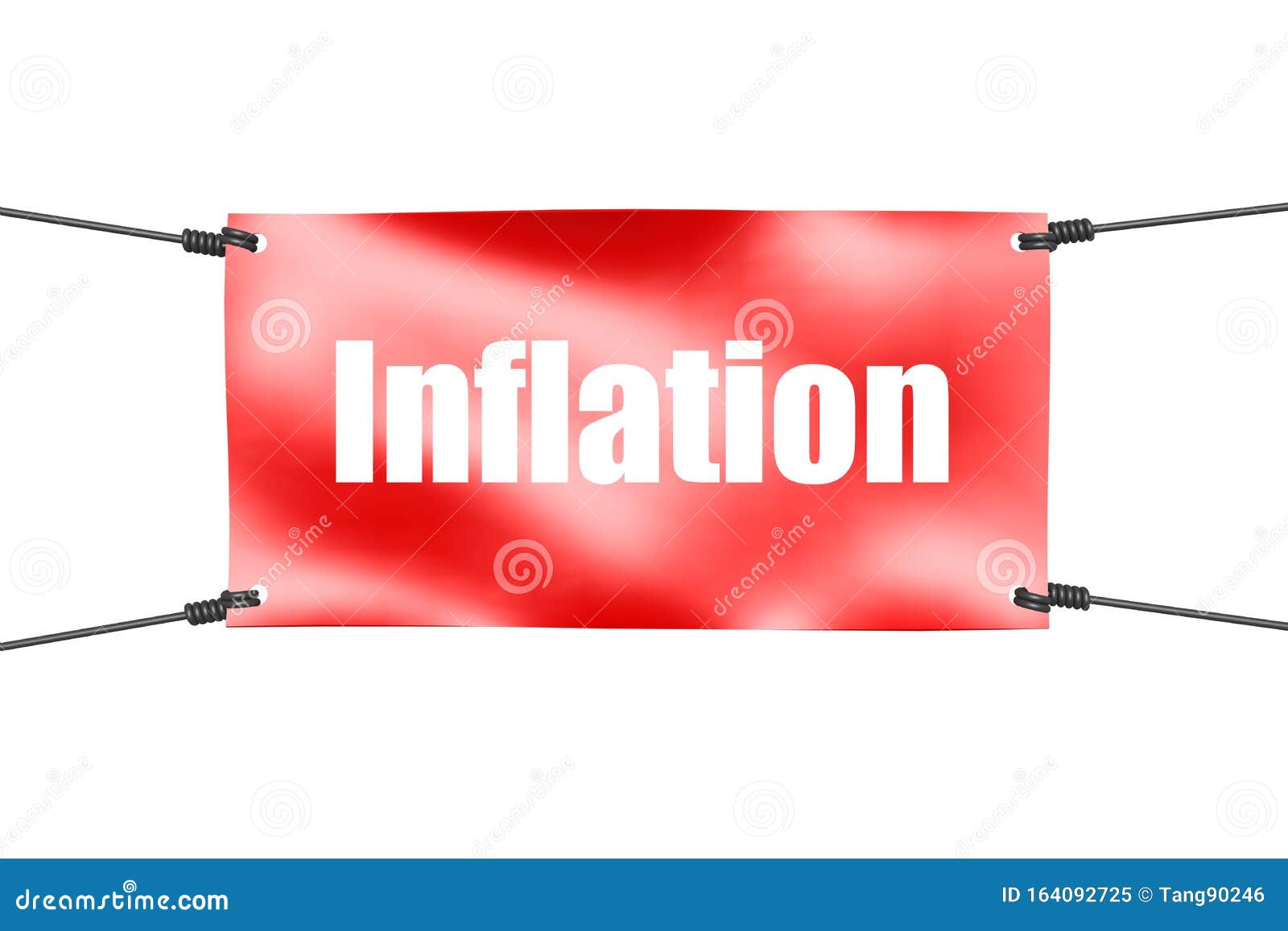Inflation Word with Red Banner Stock Illustration - Illustration of ...