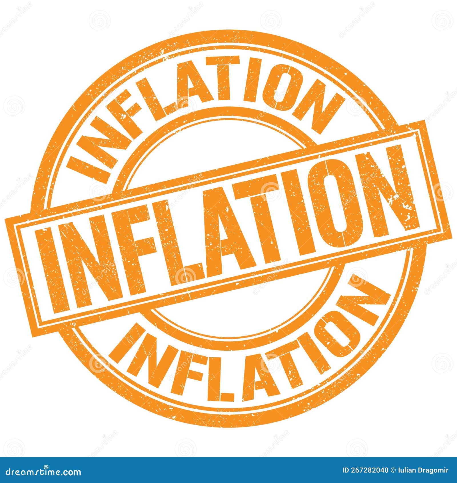 INFLATION Written Word on Orange Stamp Sign Stock Illustration ...