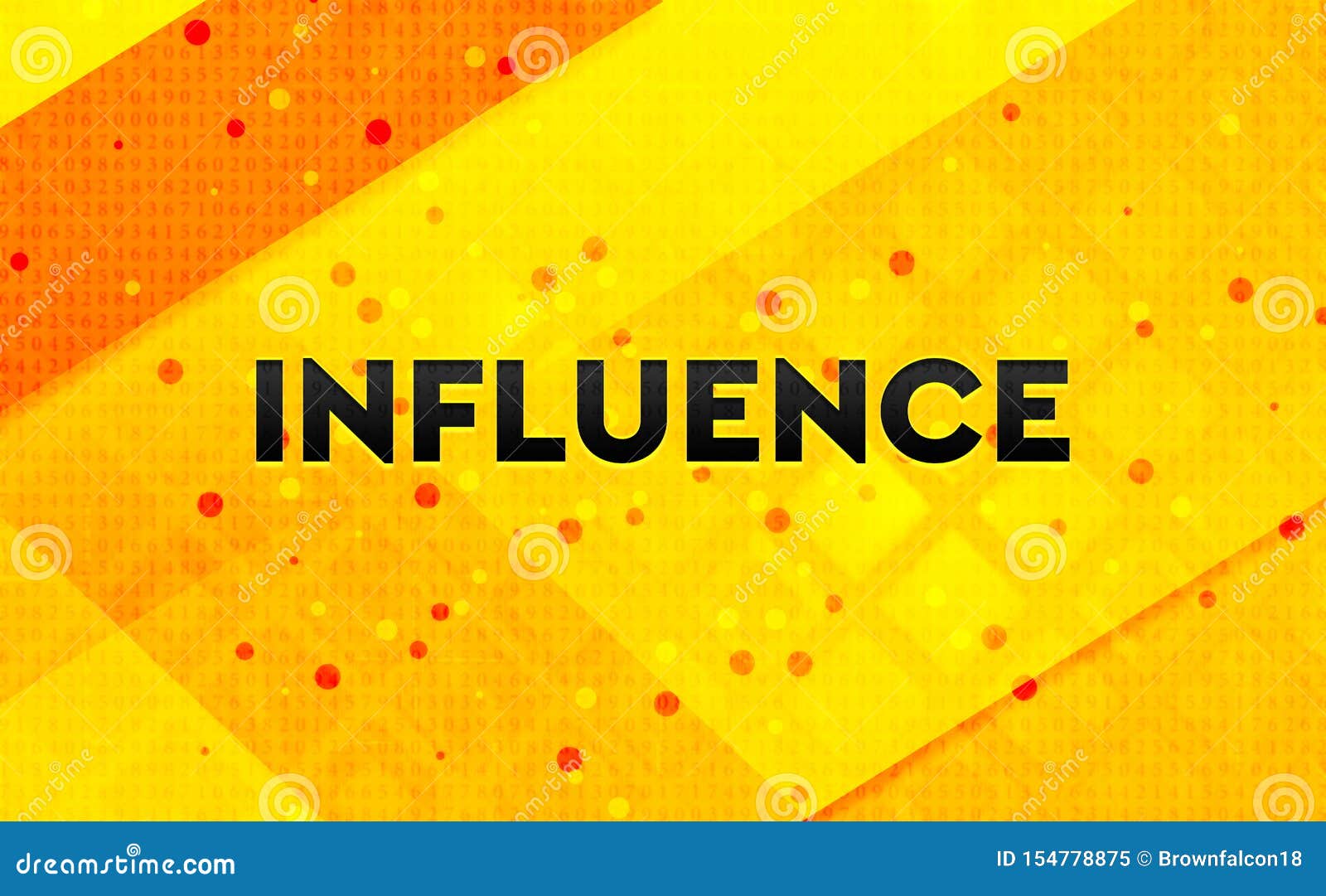 Influence Abstract Digital Banner Yellow Background Stock Illustration ...