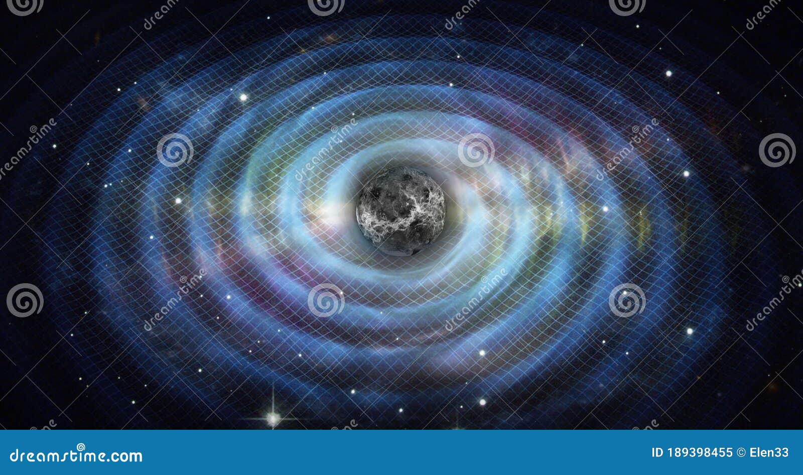 Influence of Gravity. Distorted Space. Dark Enegry Mesh Stock Image ...