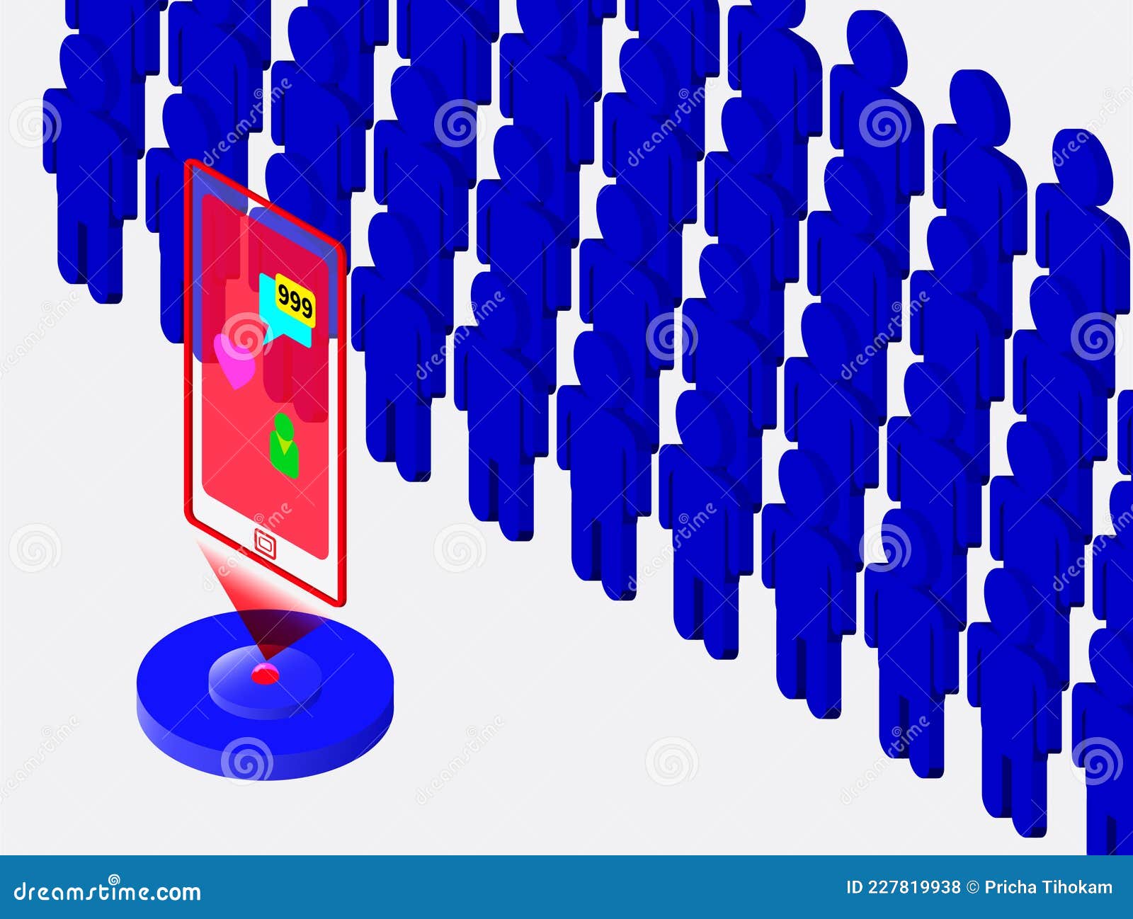 People are Looking at Notifications in Their Smartphones. Stock Vector ...