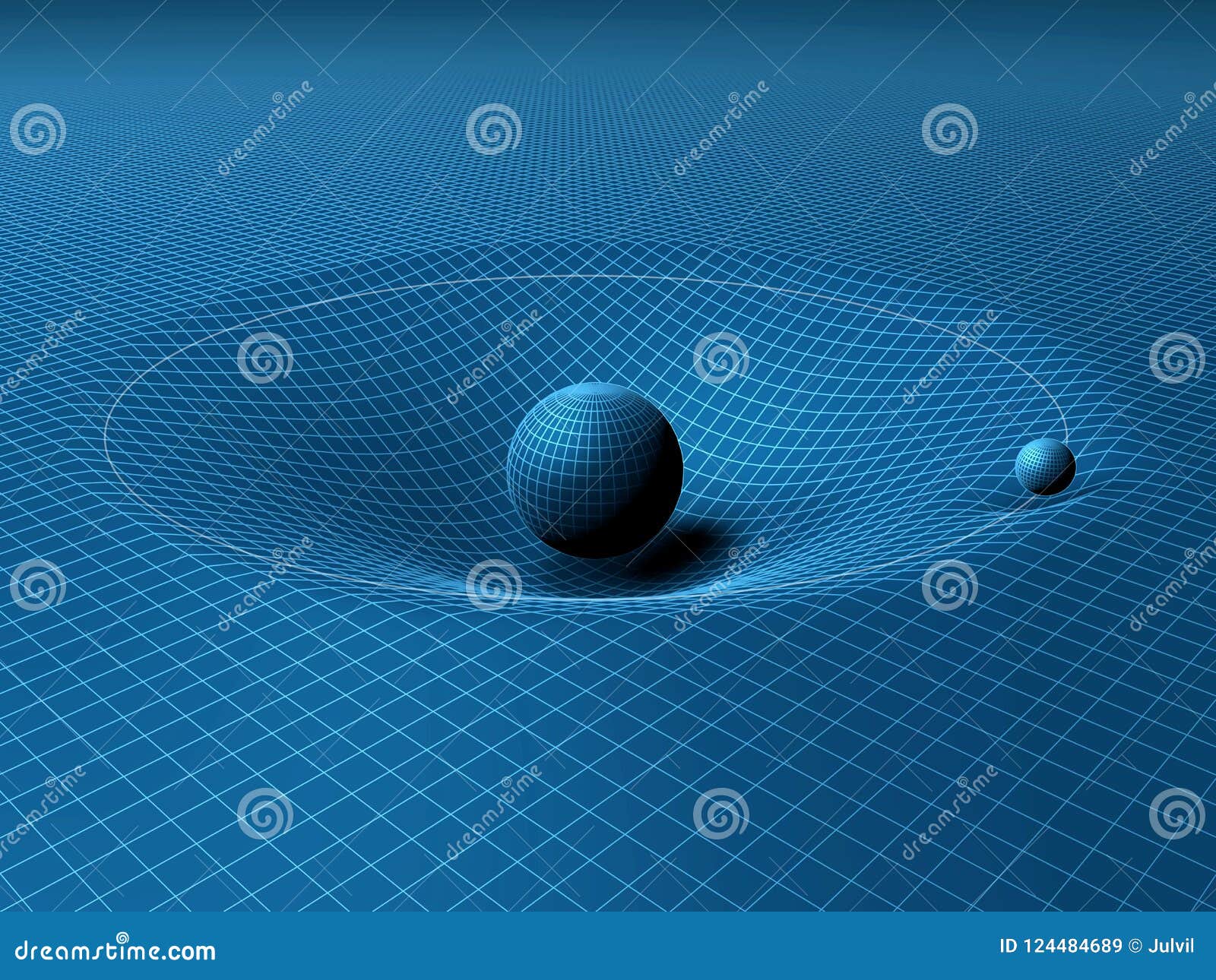 Influence of Space Objects To Distortion of Space-and-time. Stock ...