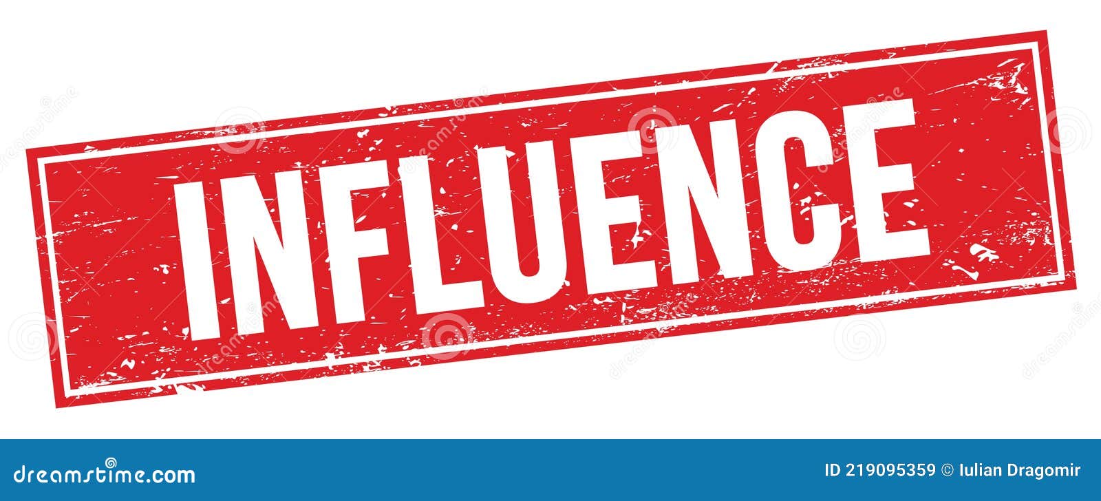 INFLUENCE Text on Red Grungy Rectangle Stamp Stock Illustration ...