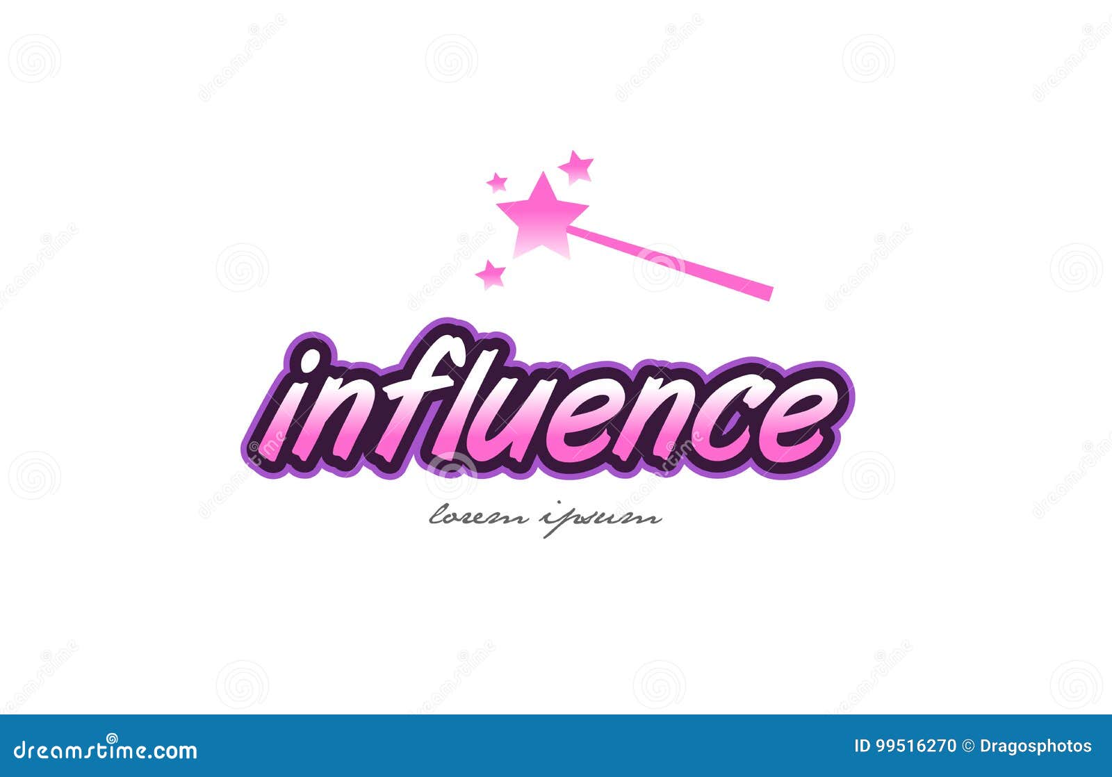 Influence Word Text Logo Icon Design Concept Idea Stock Vector ...