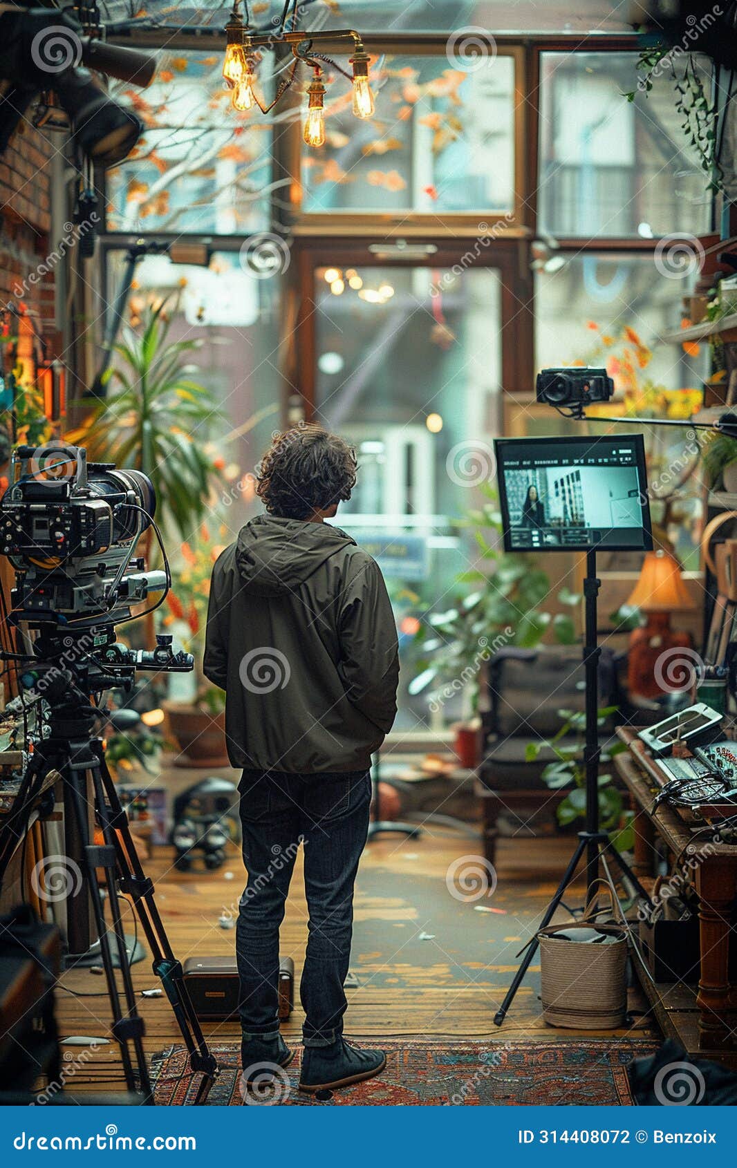 Influencer Collaborating with Brands in a Blurred Studio Setting the ...