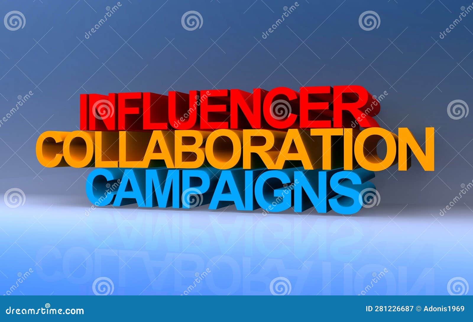 Influencer Collaboration Campaigns On Blue Royalty-Free Stock Photo ...