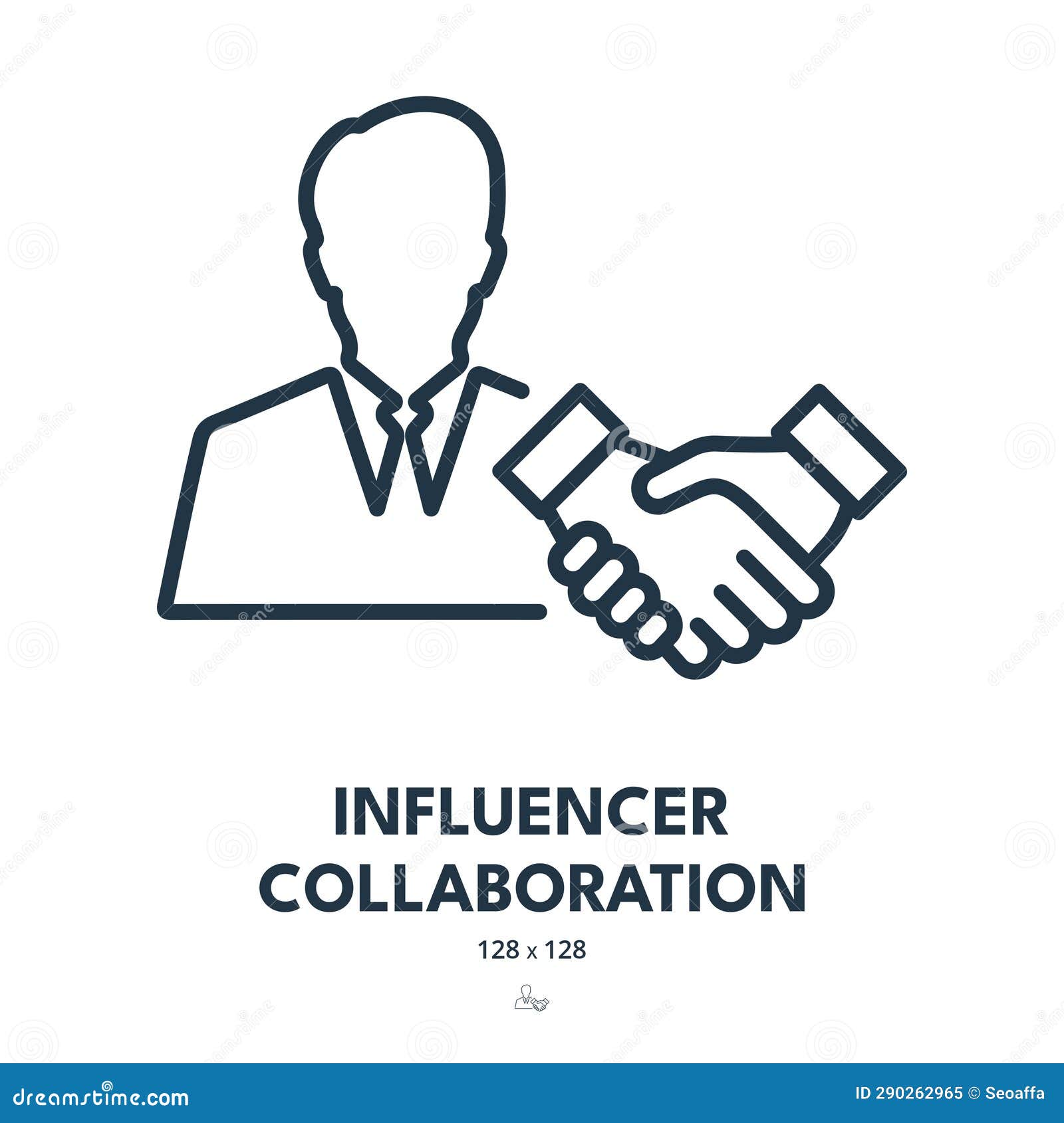 Influencer Collaboration Icon. Handshake, Negotiation, Partner ...