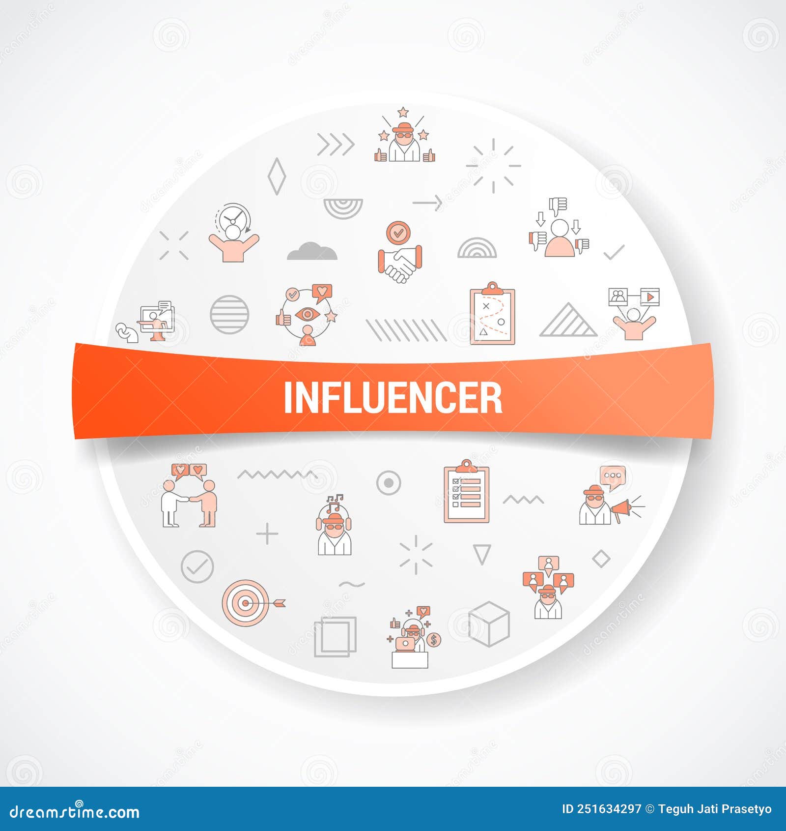 Influencer Concept with Icon Concept with Round or Circle Shape for ...