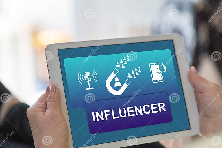 Influencer Concept on a Tablet Stock Image - Image of internet ...