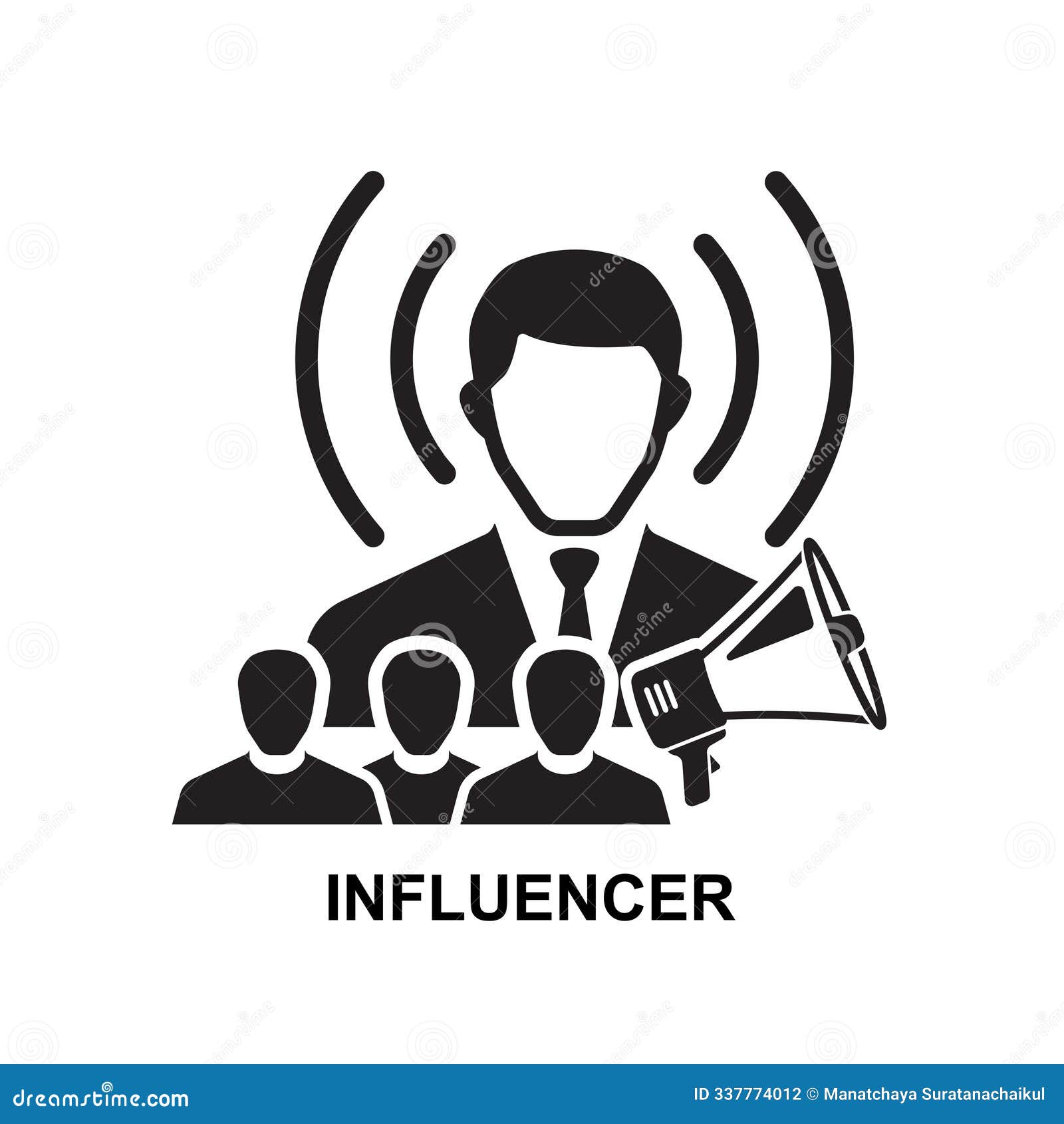 Influencer Icon. the Black Influencer Symbol Isolated on Background ...