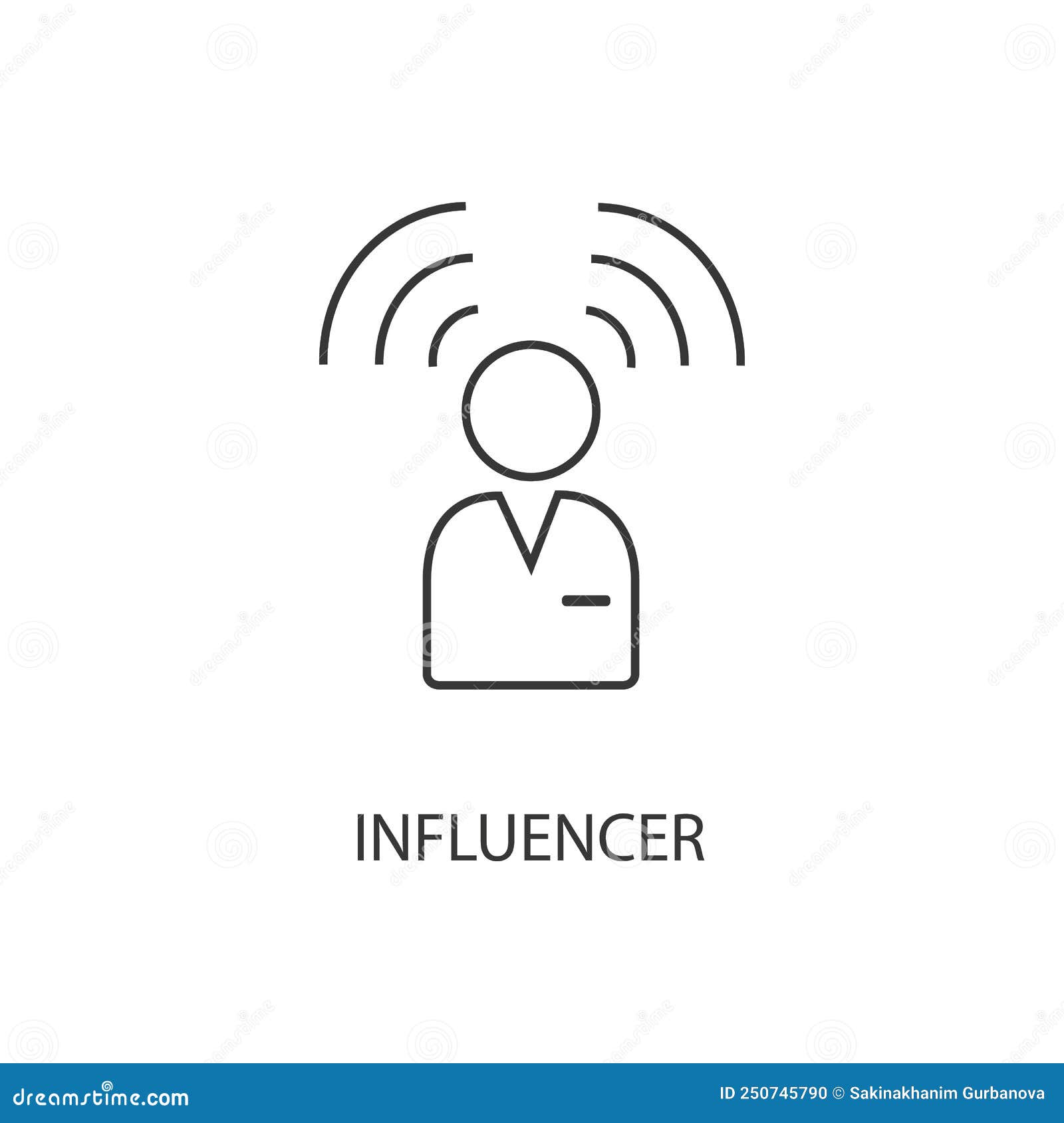 Influencer Linear Icon. Modern Outline Influencer Logo Concept on White ...
