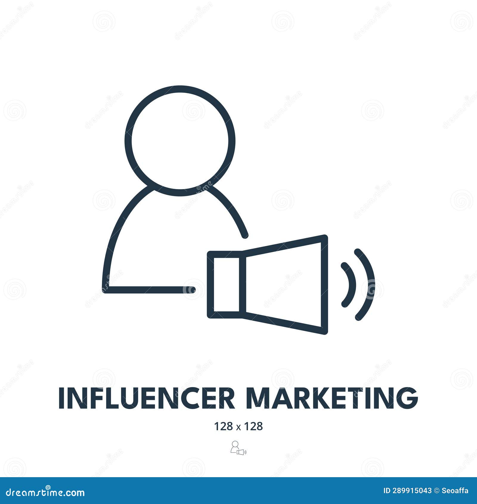 Influencer Marketing Icon. Campaign, Promotion, Popularity. Editable ...