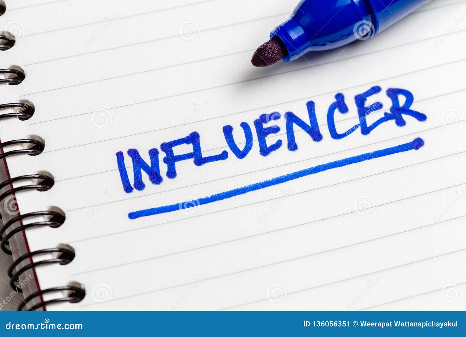 Influencer Note stock image. Image of marketing, media - 136056351