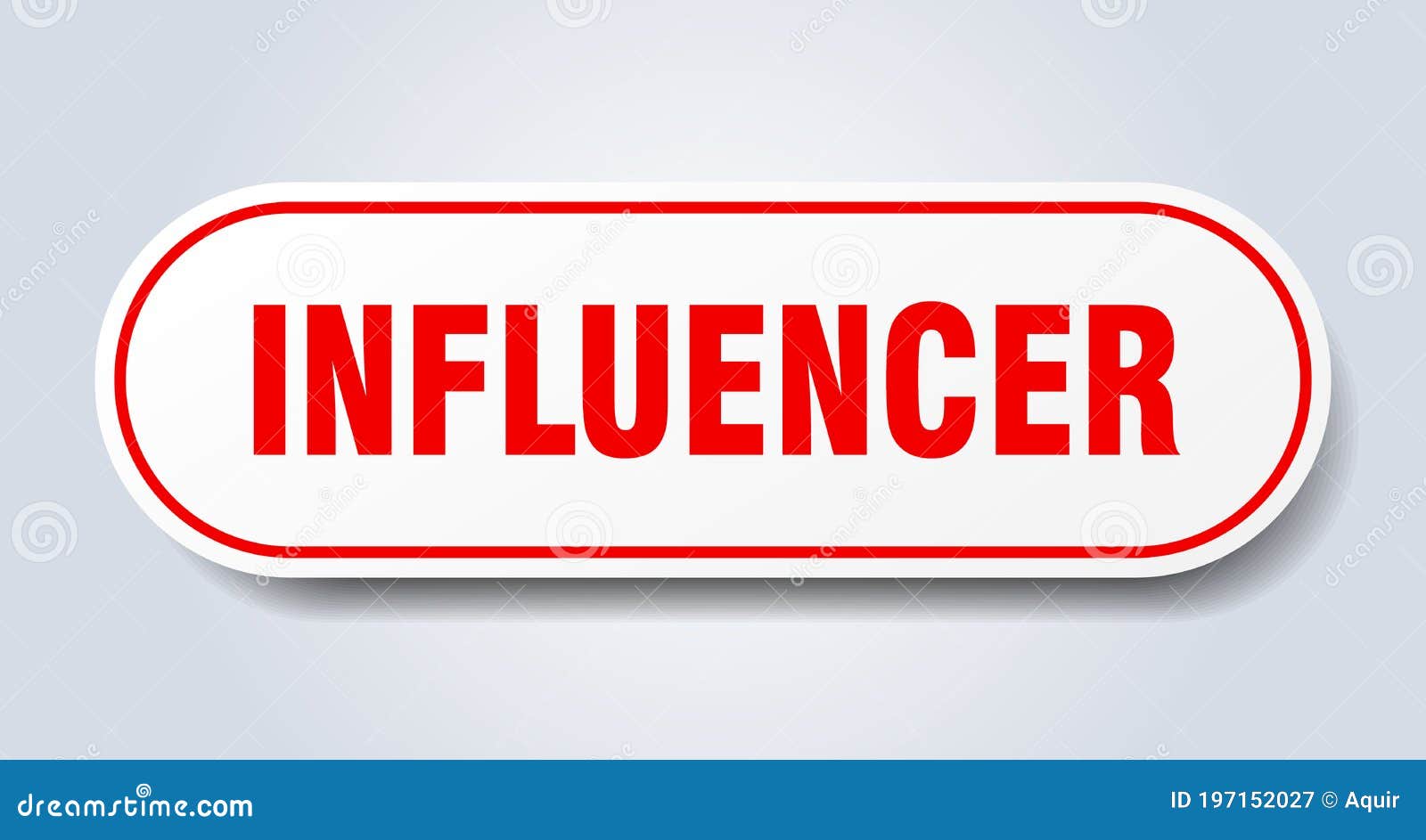 Influencer Sign. Rounded Isolated Button. White Sticker Stock Vector ...