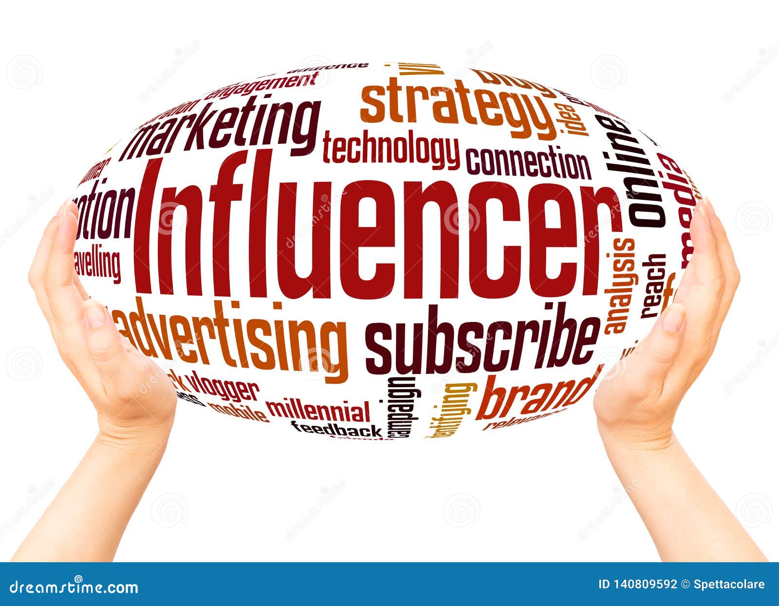 Influencer Word Cloud Hand Sphere Concept Stock Illustration ...