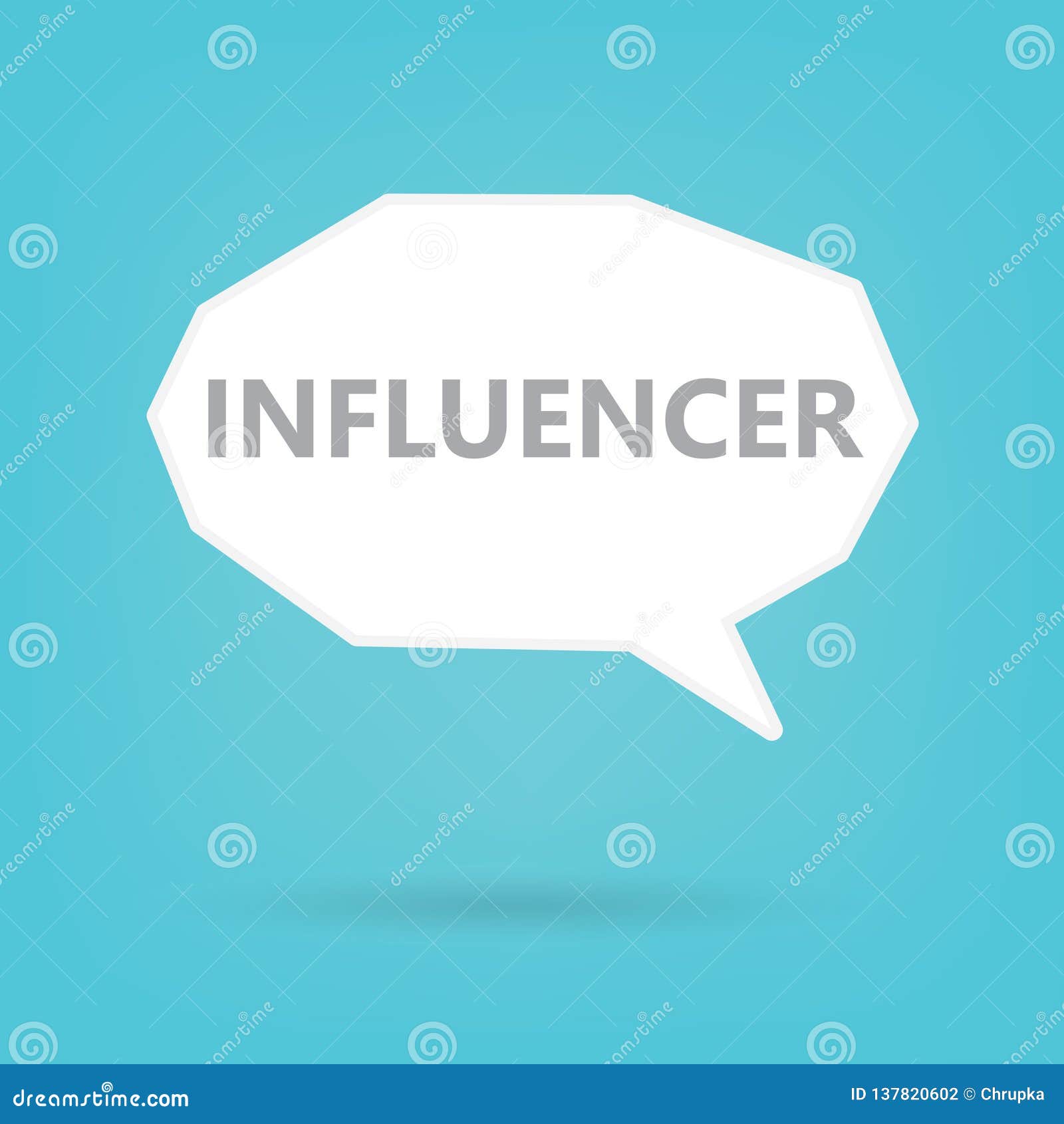 Influencer Word on a Speech Bubble Stock Vector - Illustration of quote ...