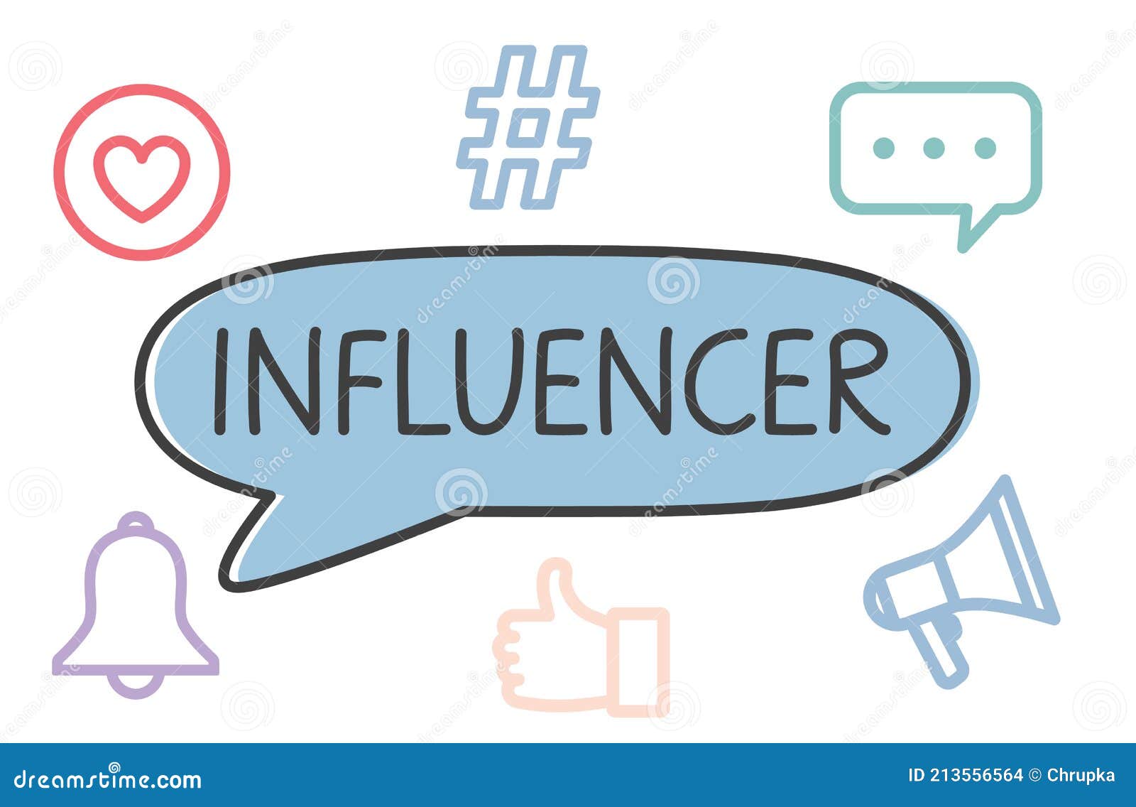 Influencer Word Written in Speech Bubble Stock Vector - Illustration of ...