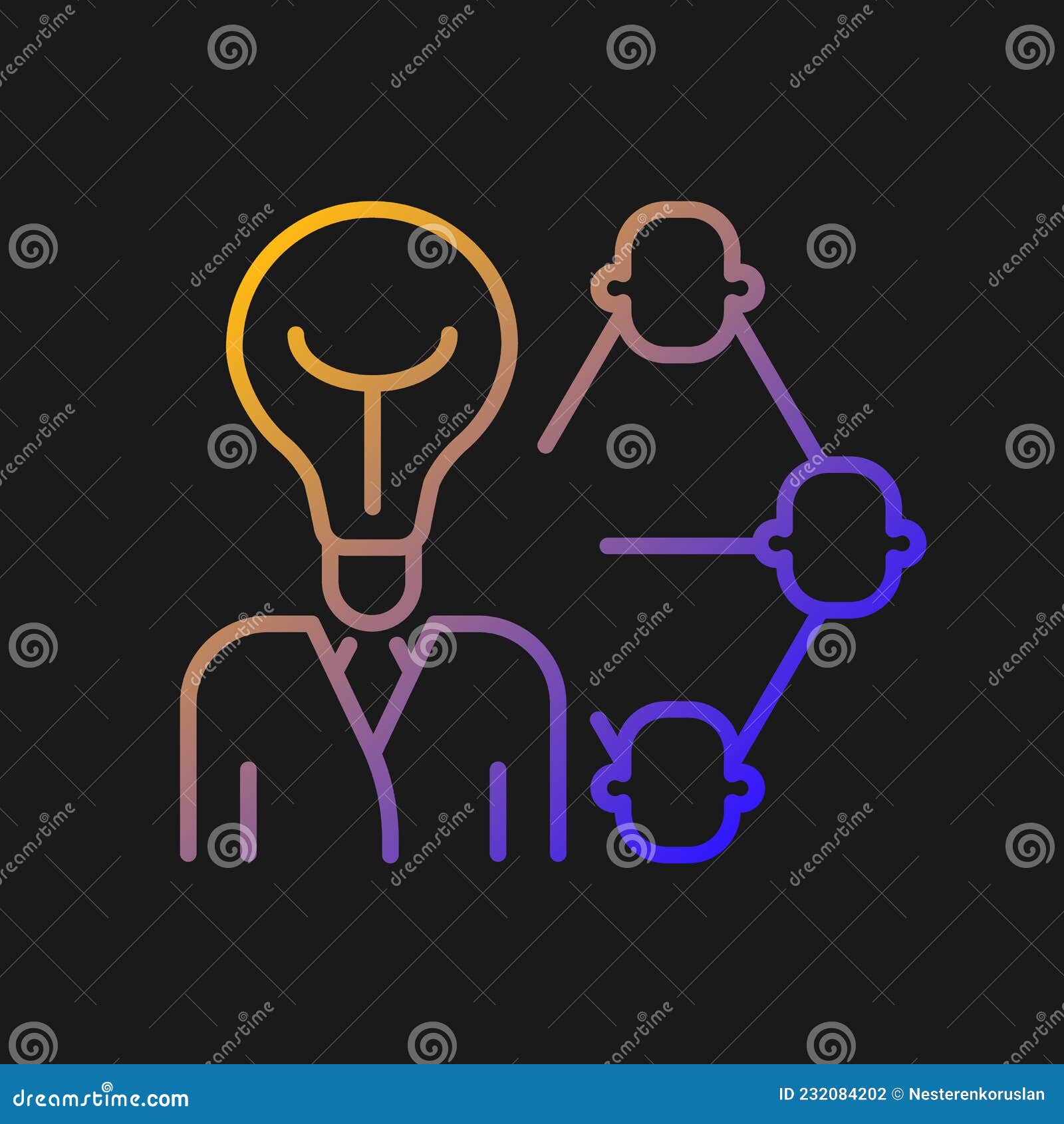 Influencing and Leadership Gradient Vector Icon for Dark Theme Stock ...
