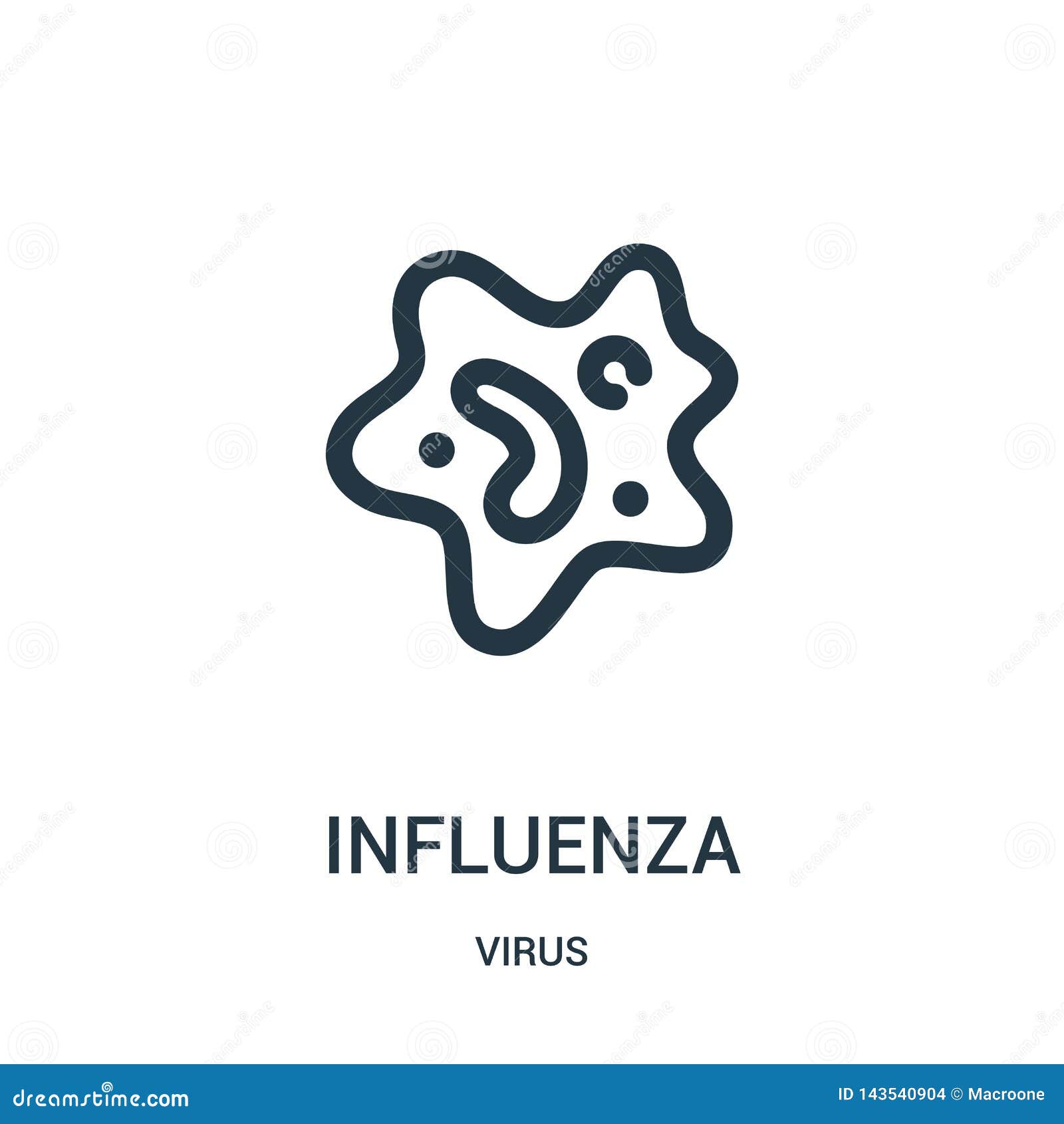 Influenza Icon Vector from Virus Collection. Thin Line Influenza ...