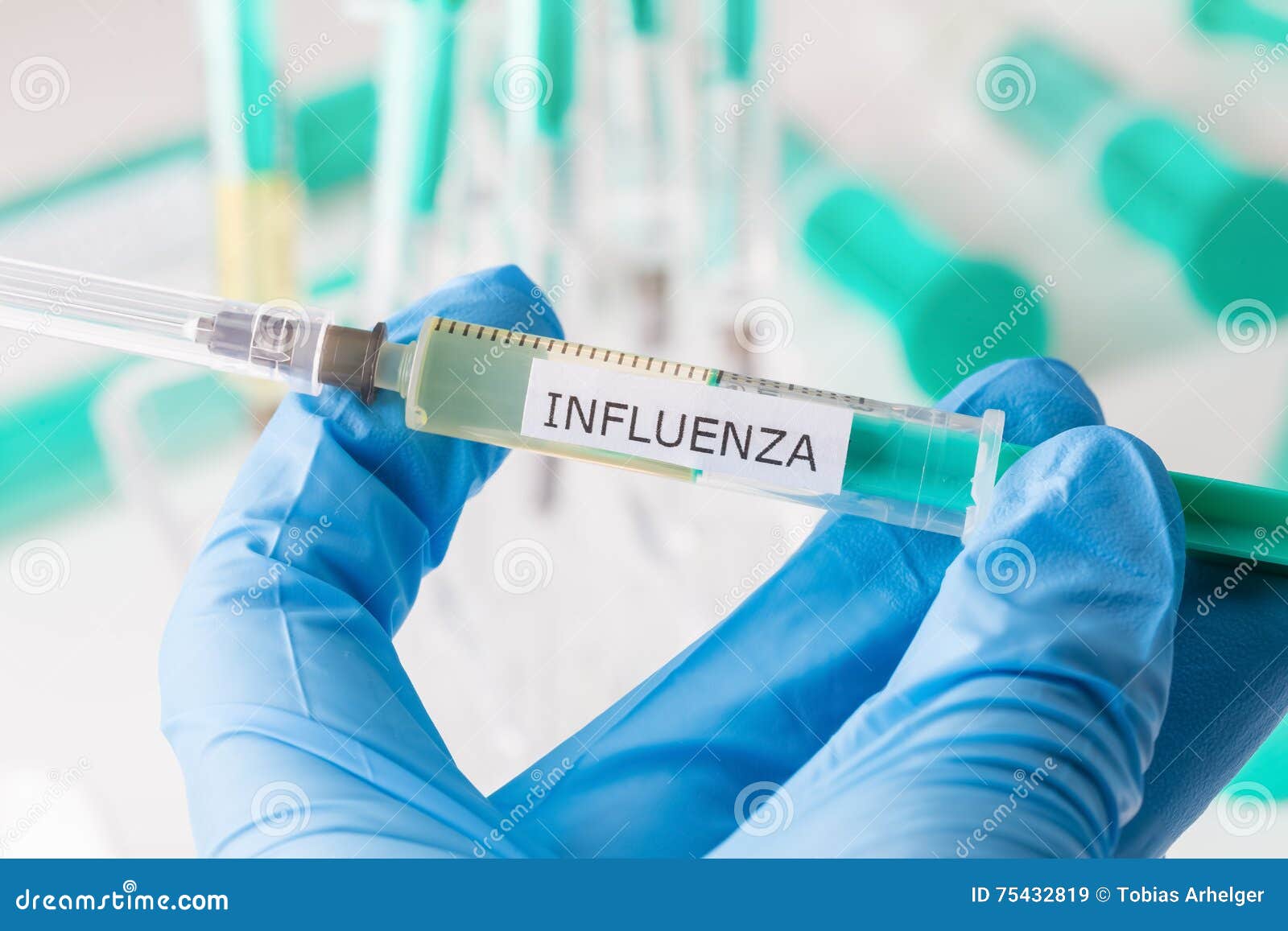 Influenza vaccination stock image. Image of medical, inject - 75432819