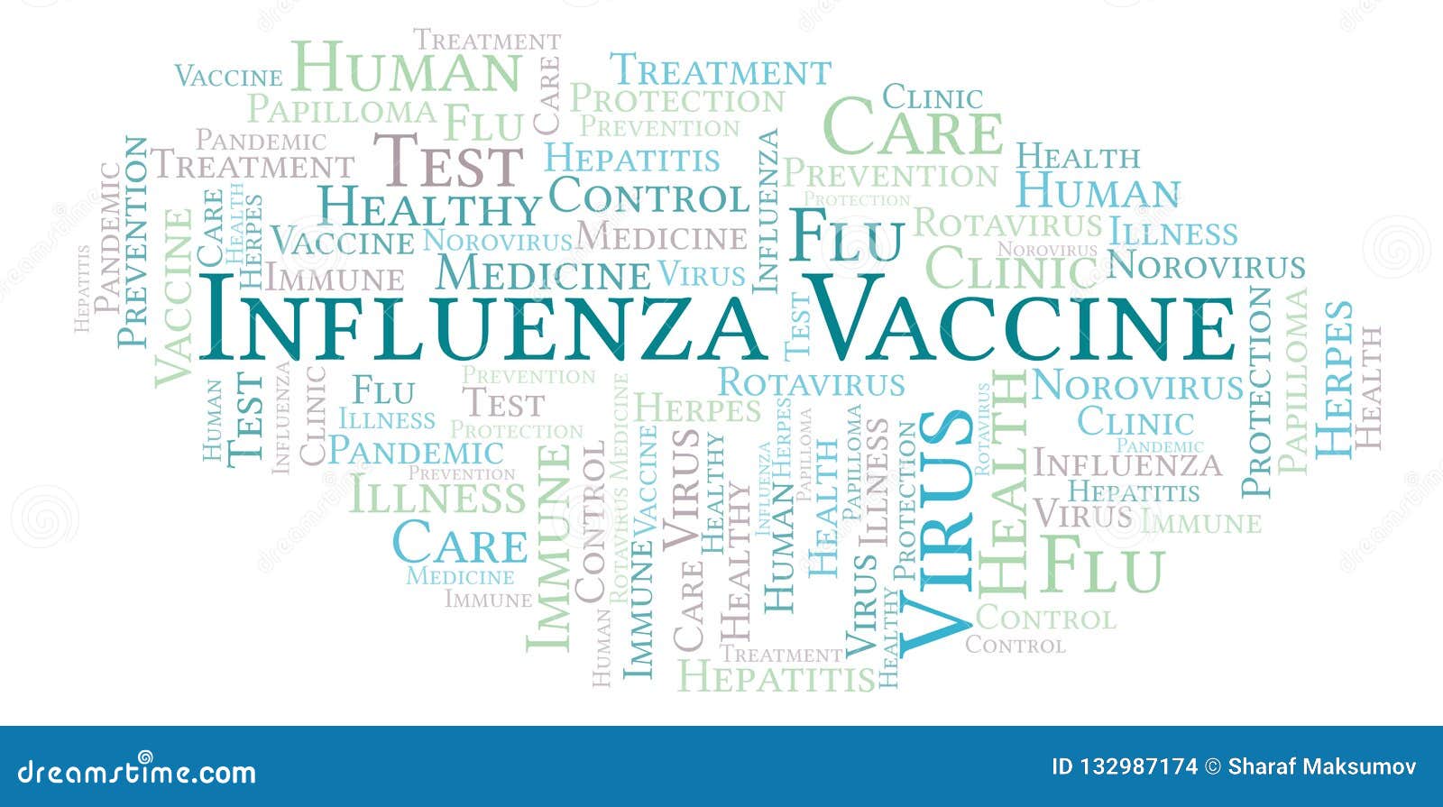 Influenza Vaccine Word Cloud, Made with Text only Stock Illustration ...