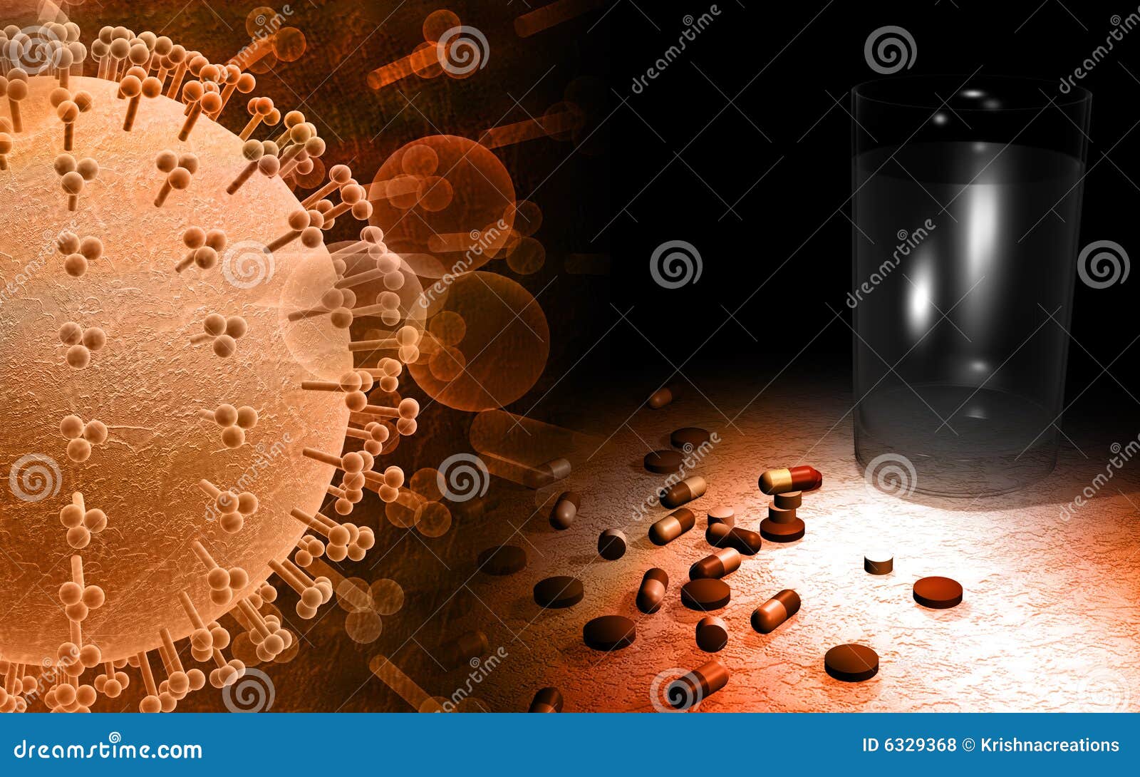 Influenza Virus and Capsules Stock Illustration - Illustration of model ...