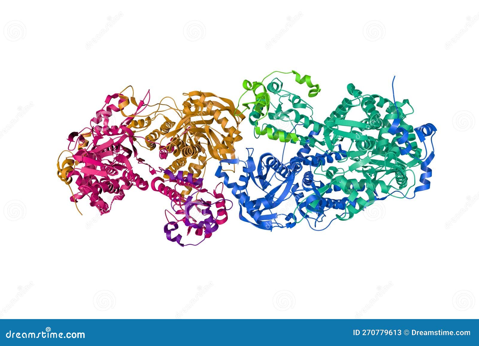 Influenza a Virus H7N9 Polymerase Apo-protein Dimer Complex. Ribbons ...