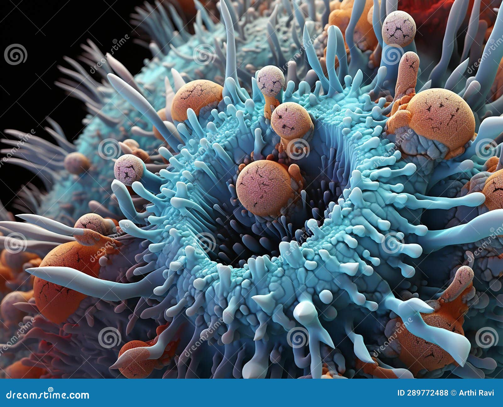 Influenza a Virus Microscopic View Stock Illustration - Illustration of ...