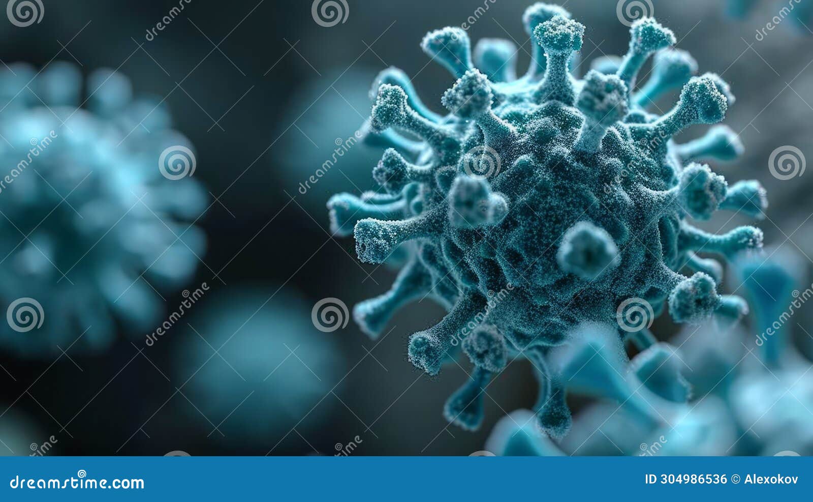 Influenza Virus Under Microscope AI Generated Stock Illustration ...