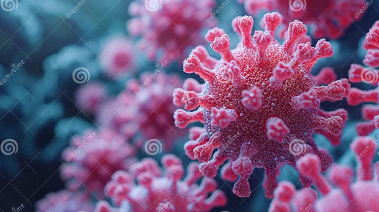 Influenza Virus Under a Microscope AI Generated Stock Illustration ...