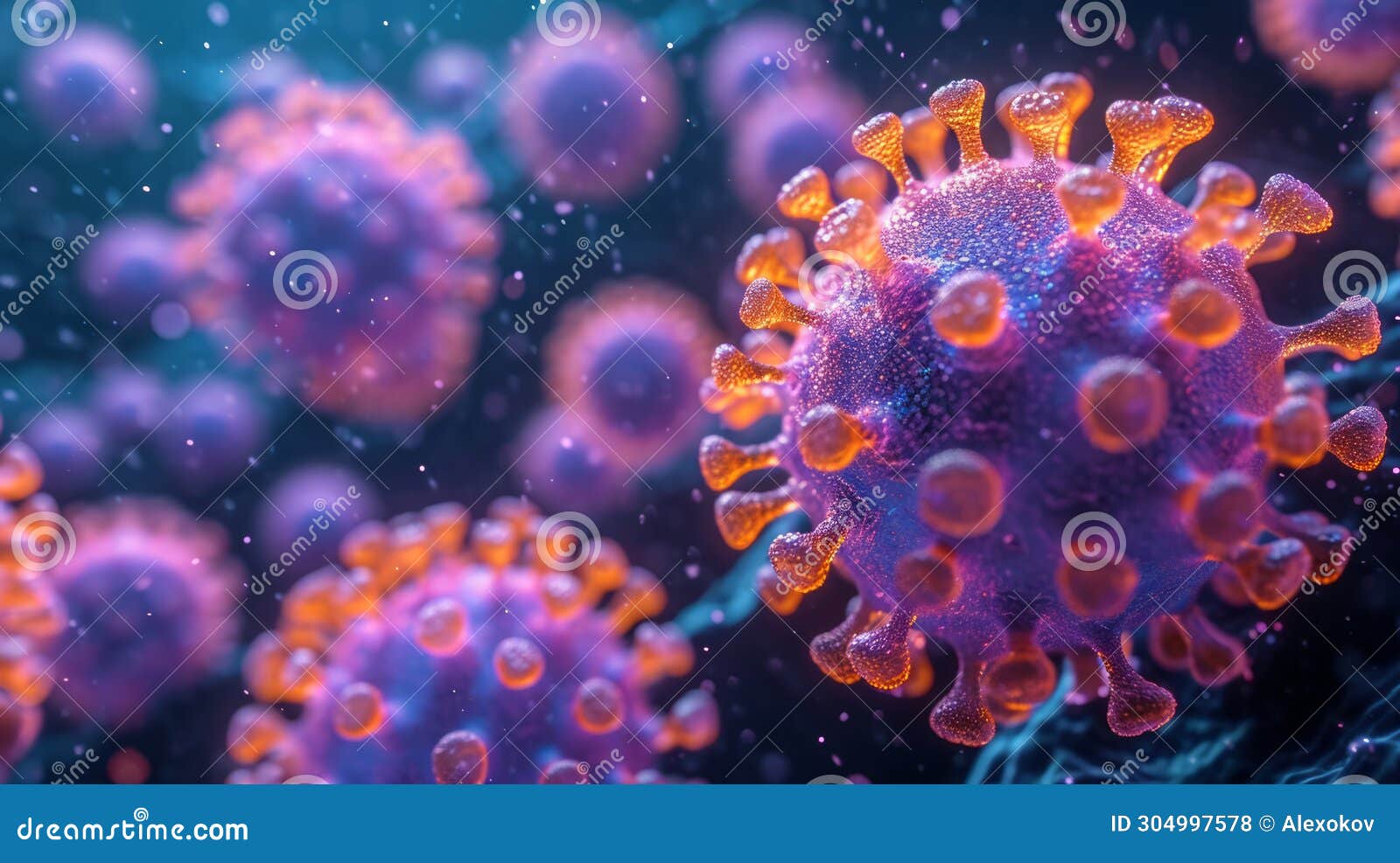 Influenza a Virus Under Microscope AI Generated Stock Illustration ...