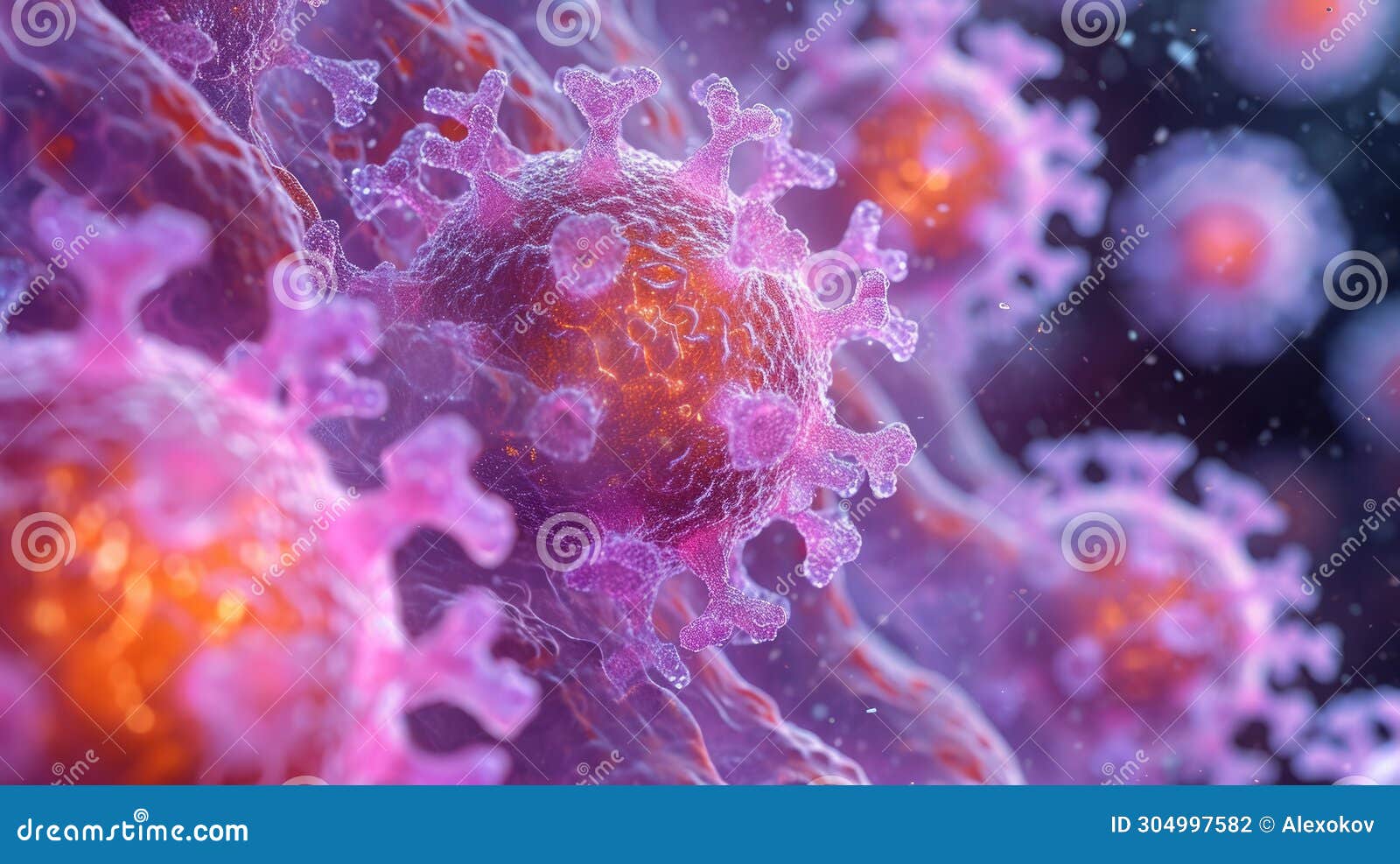 Influenza a Virus Under Microscope AI Generated Stock Illustration ...