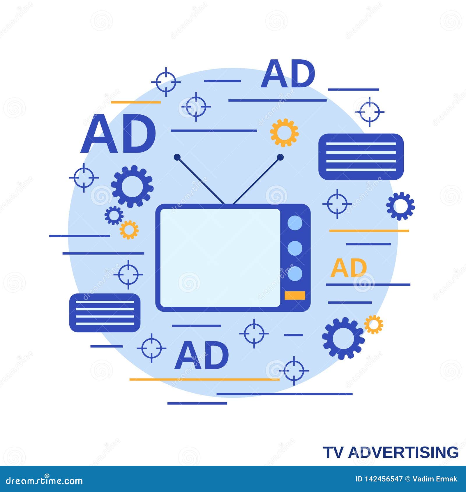 TV Marketing, Advertisement, Promotion Vector Concept Stock Vector ...