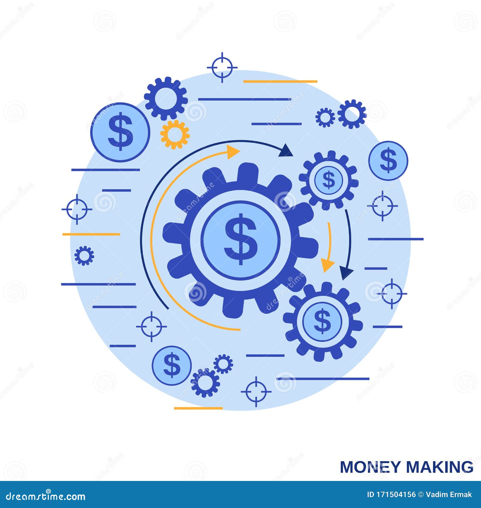 Money Making Vector Concept Illustration Stock Vector - Illustration of ...