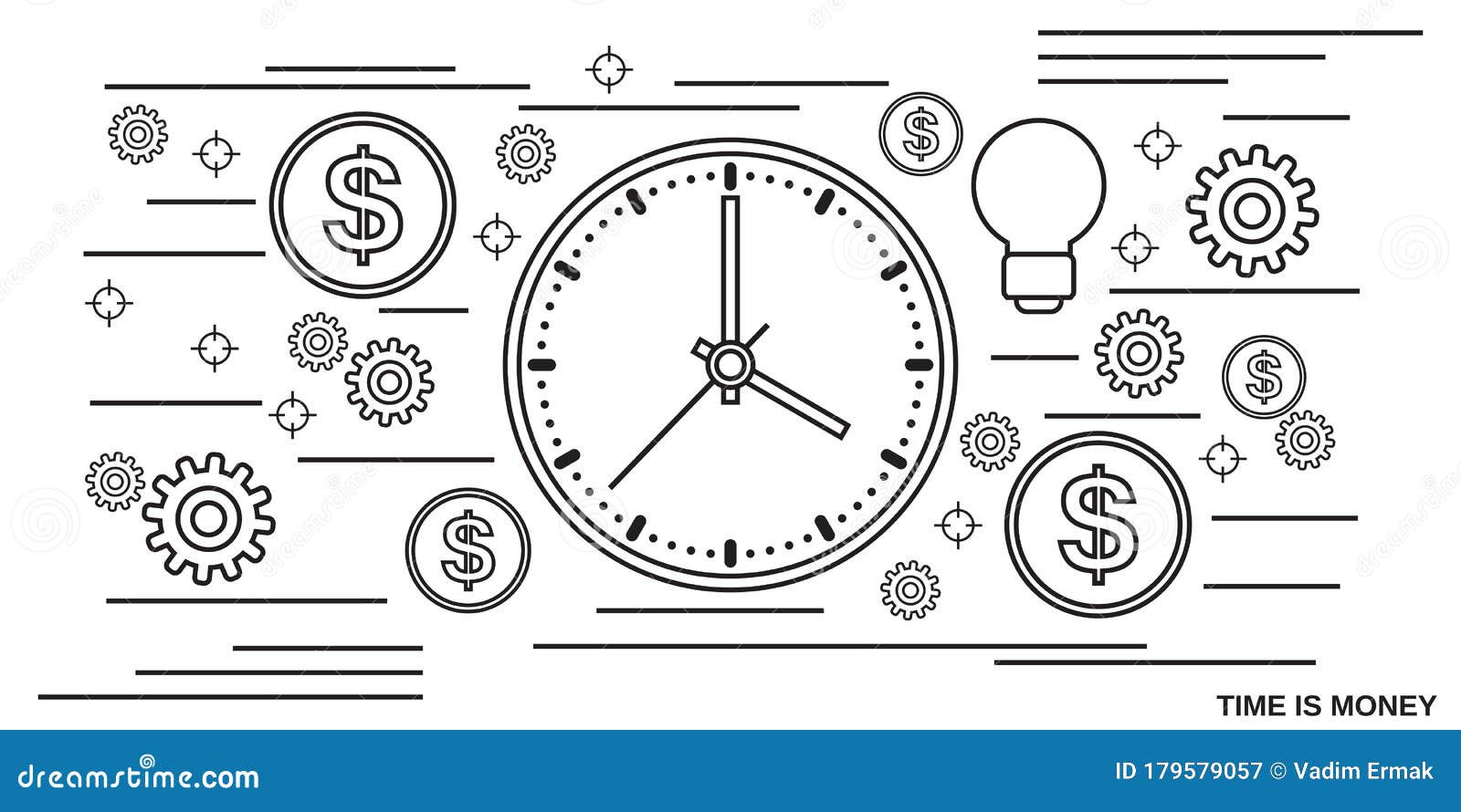 Time is Money Vector Concept Stock Vector - Illustration of finance ...