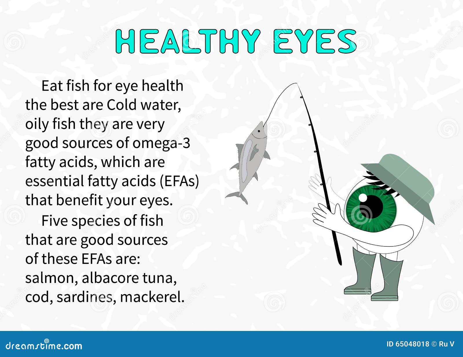 Info about the Benefits of Fish for Eyesight Stock Vector ...