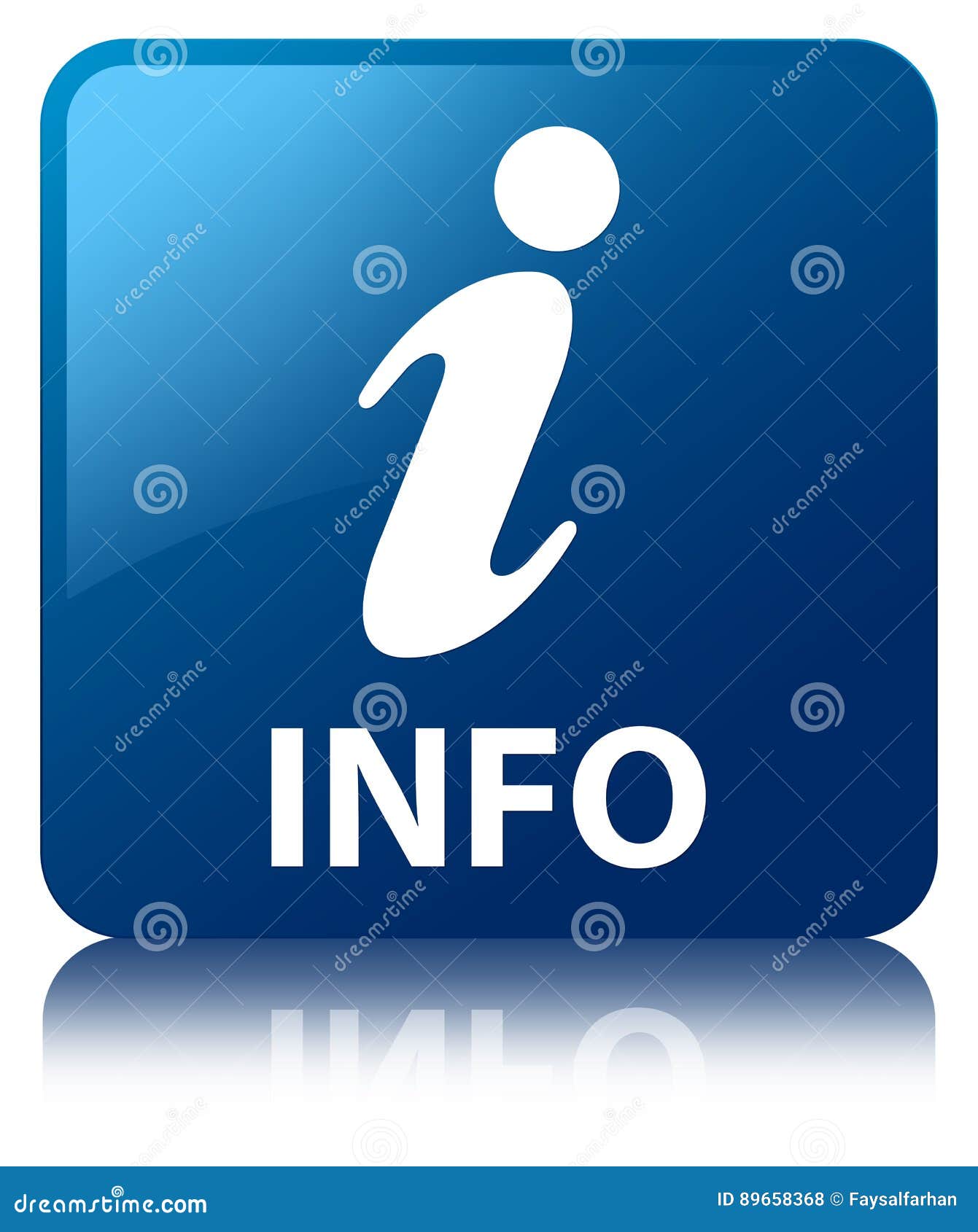 Info blue square button stock illustration. Illustration of information ...