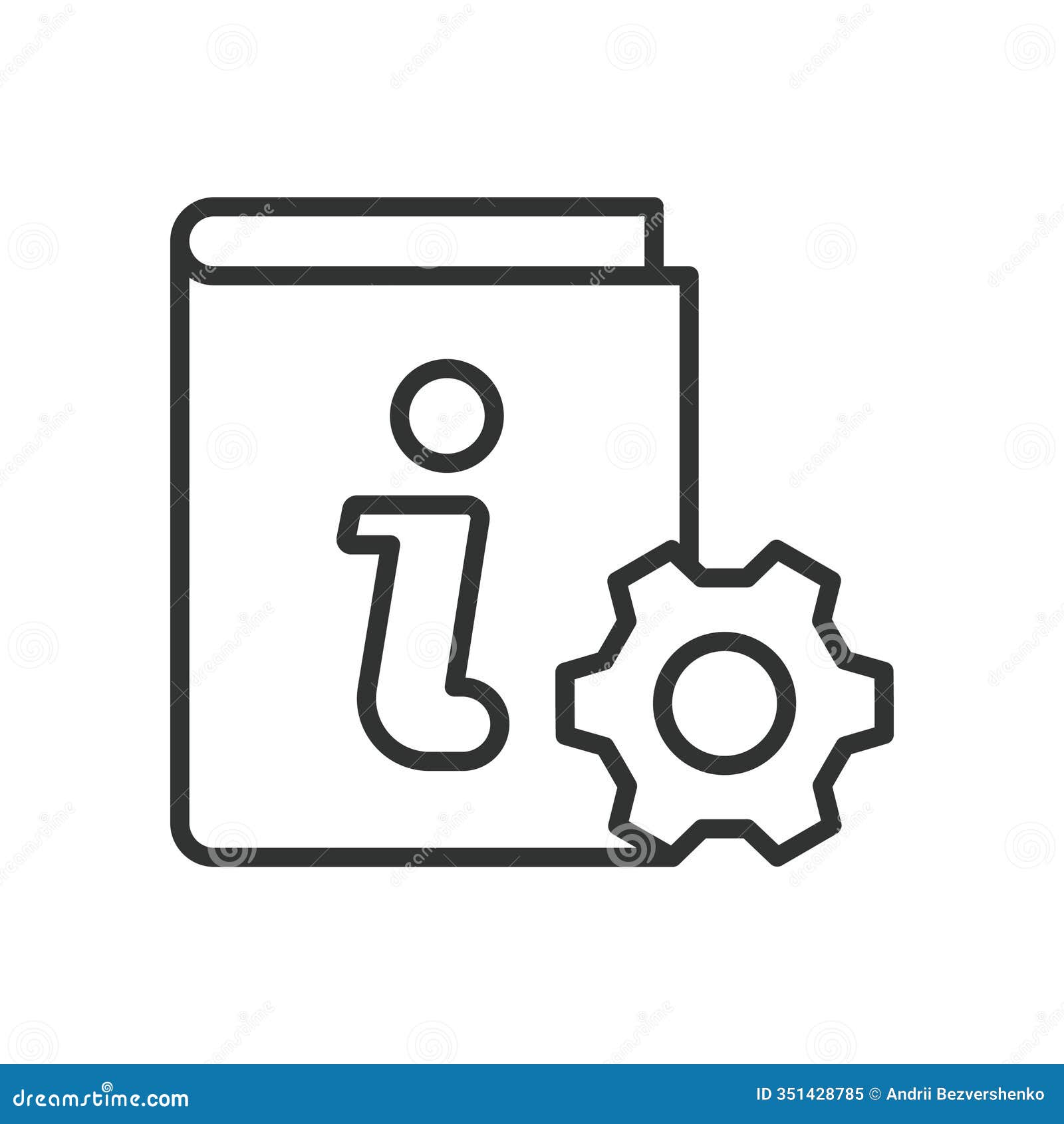 Info Book Setting, Icon in Line Design. Info Book Setting, Book ...