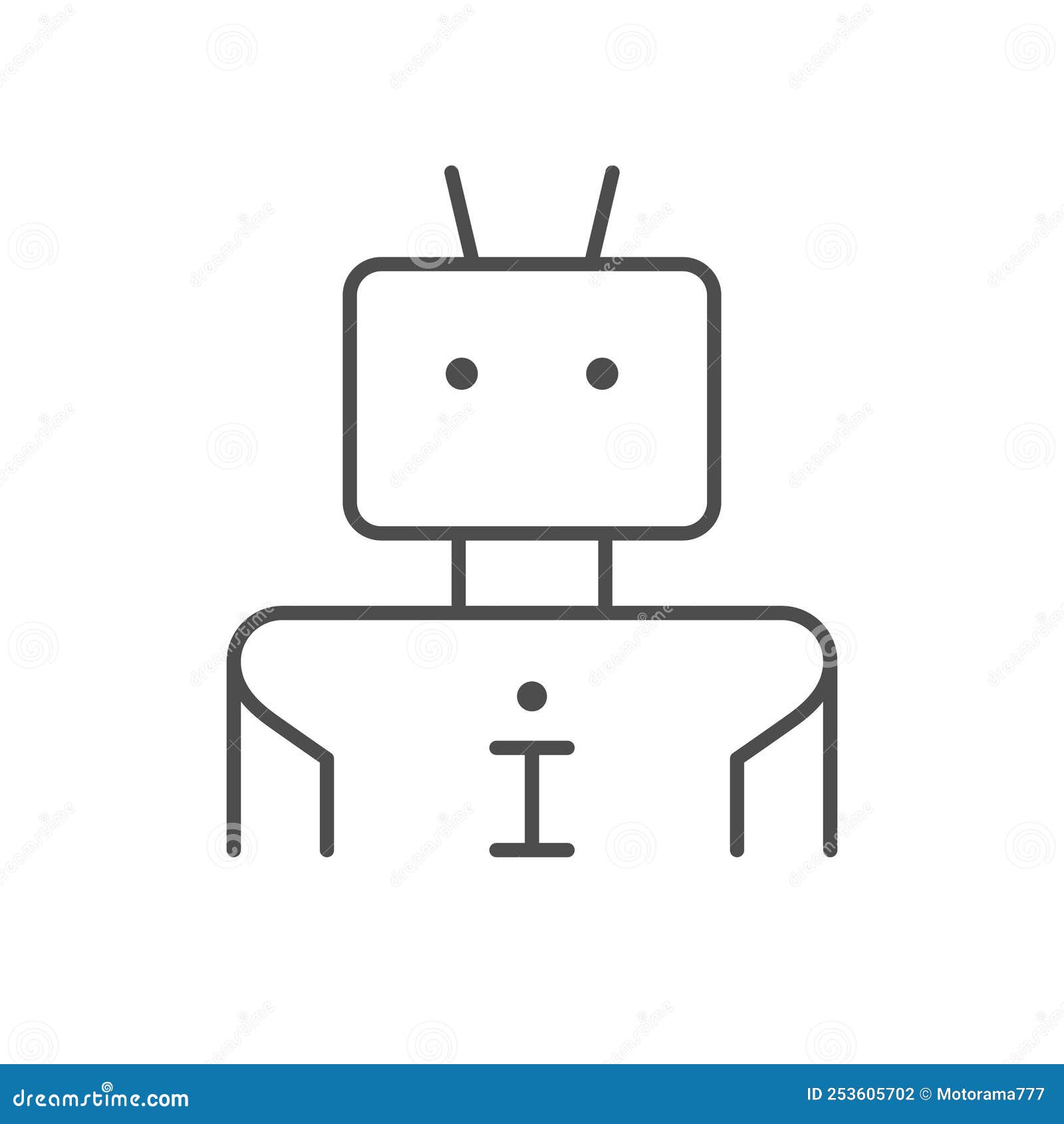 Info bot line outline icon stock vector. Illustration of chat - 253605702
