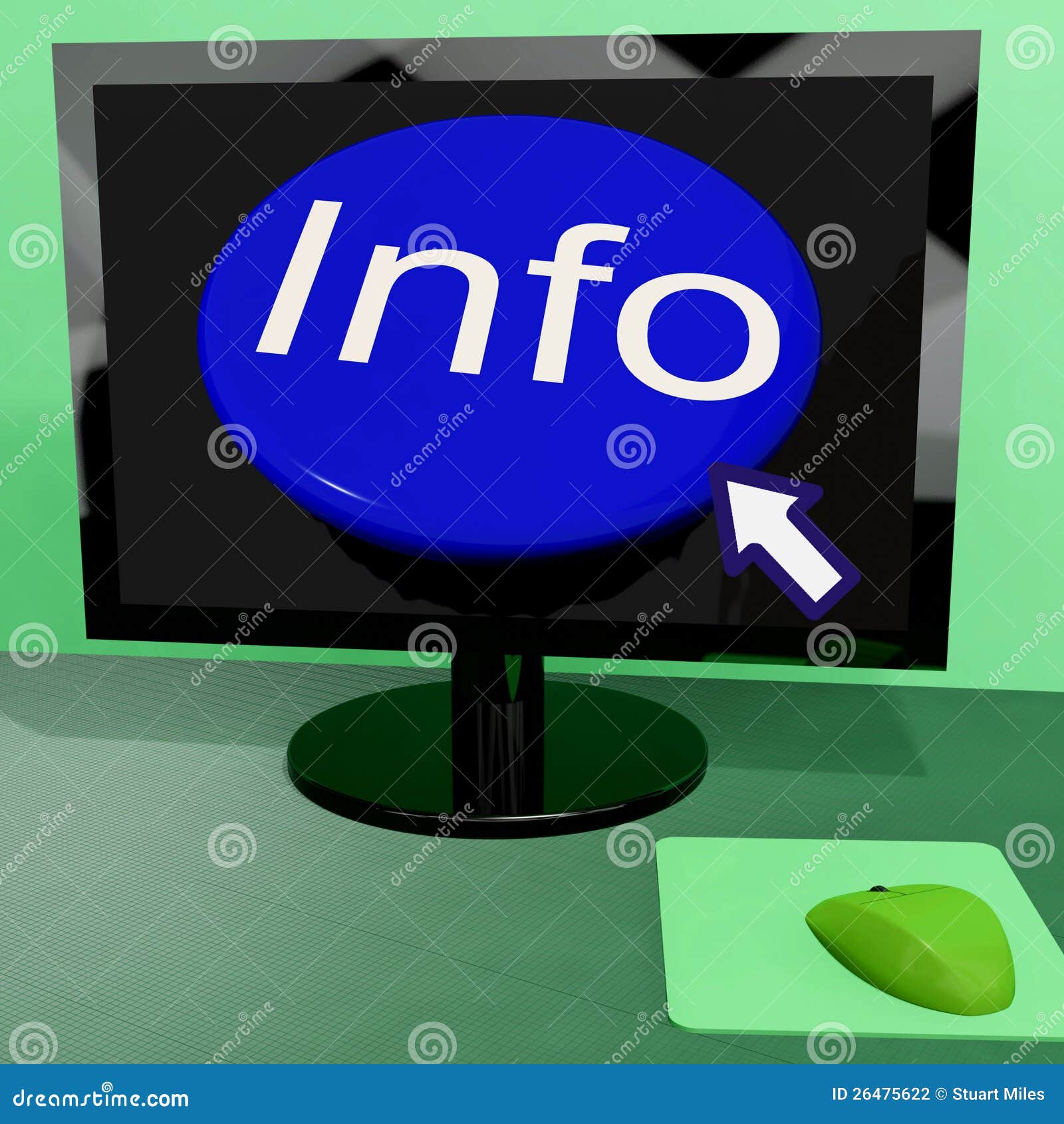 Info Button on Computer stock illustration. Illustration of inform ...