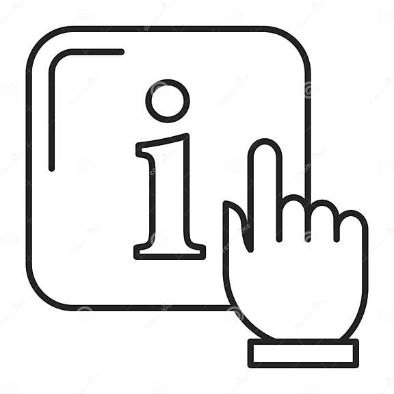 Info Button. Hand Cursor Pointing at Infromation Symbol Stock Vector ...