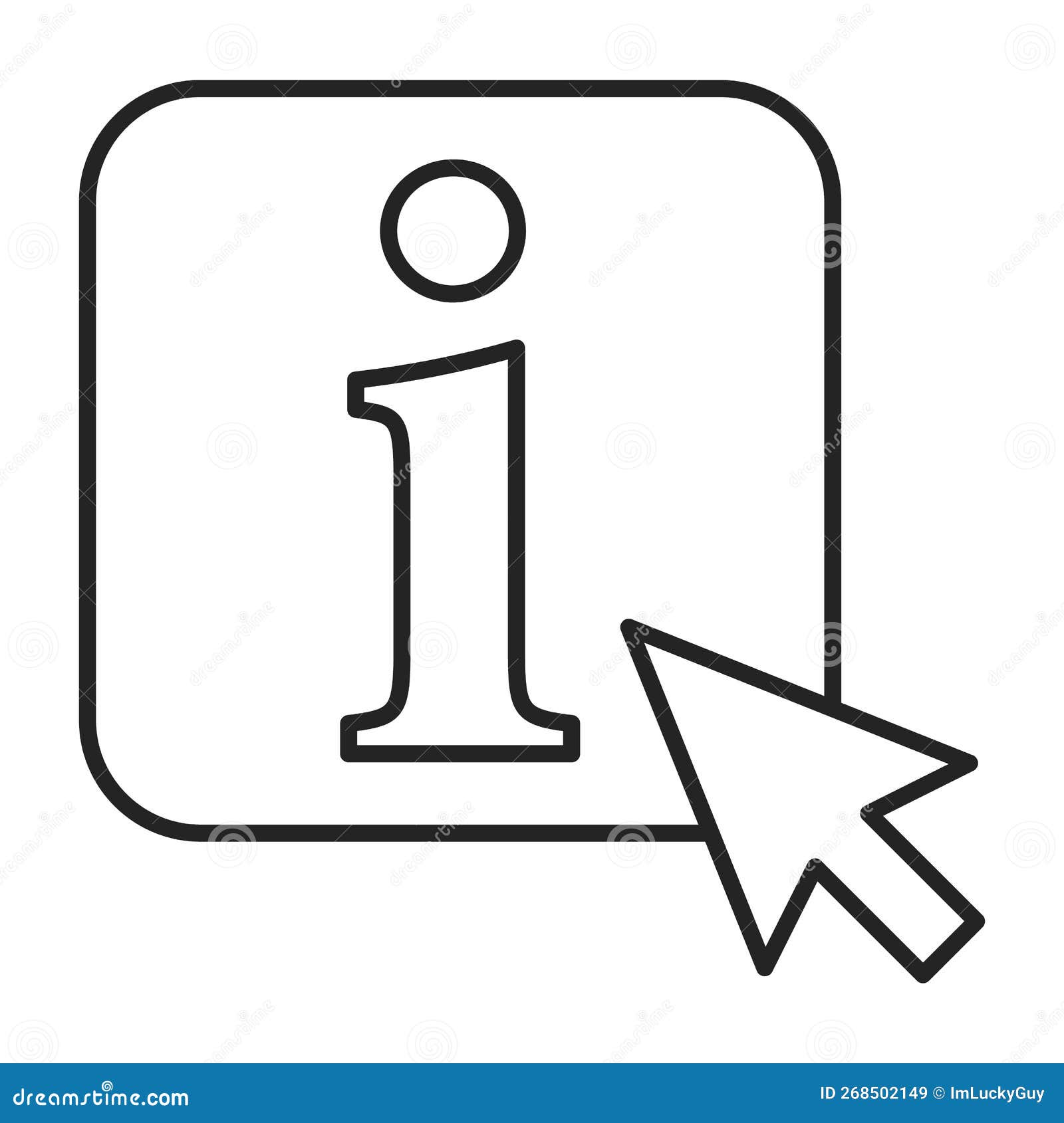 Info Button. Cursor Pointing At Infromation Symbol Cartoon Vector ...
