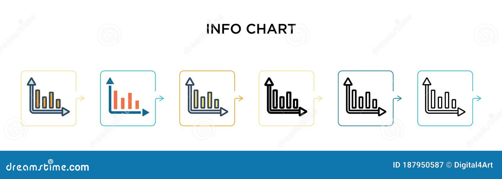 Info Chart Vector Icon in 6 Different Modern Styles. Black, Two Colored ...