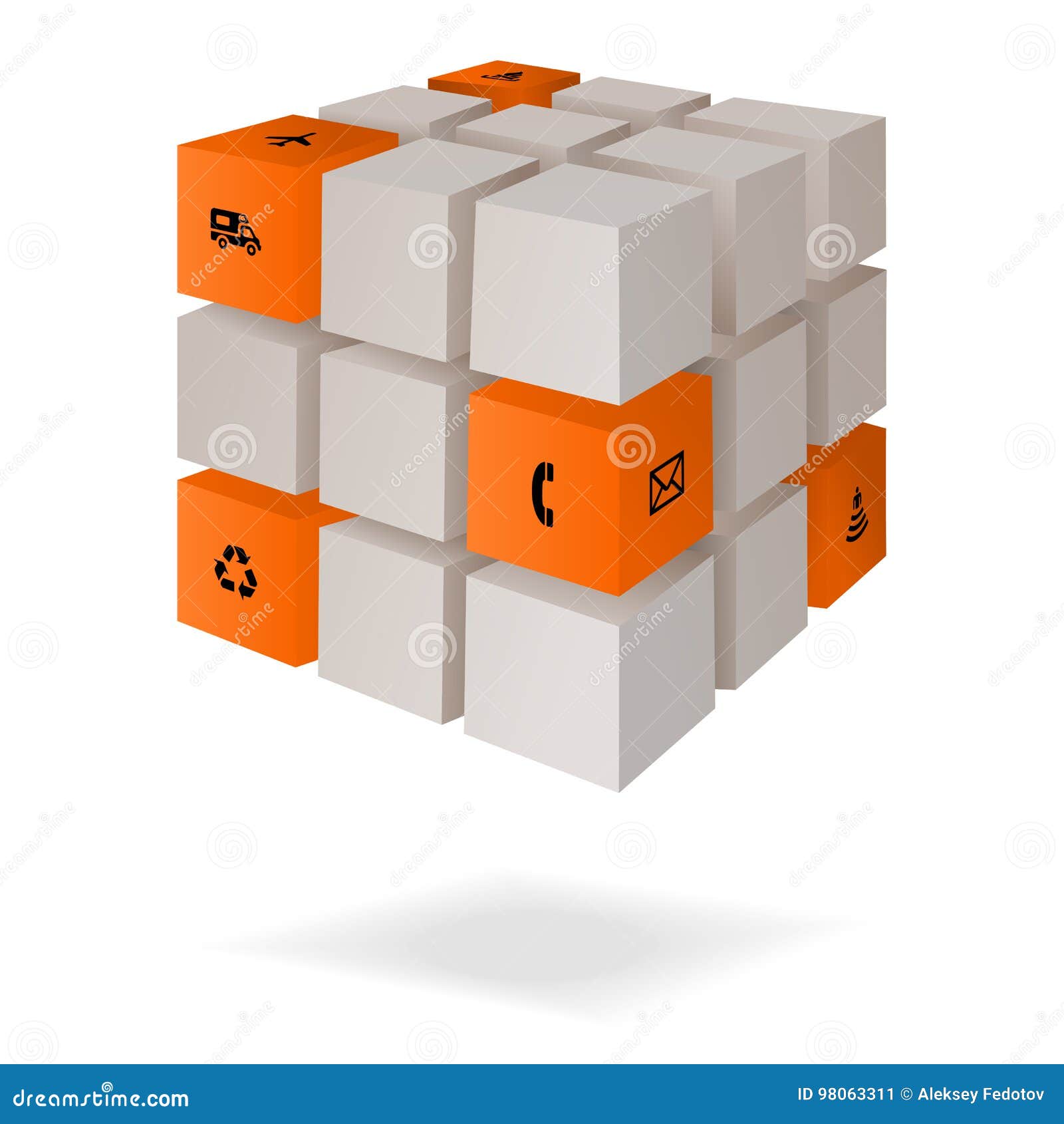 Info cube. stock vector. Illustration of symbol, lock - 98063311