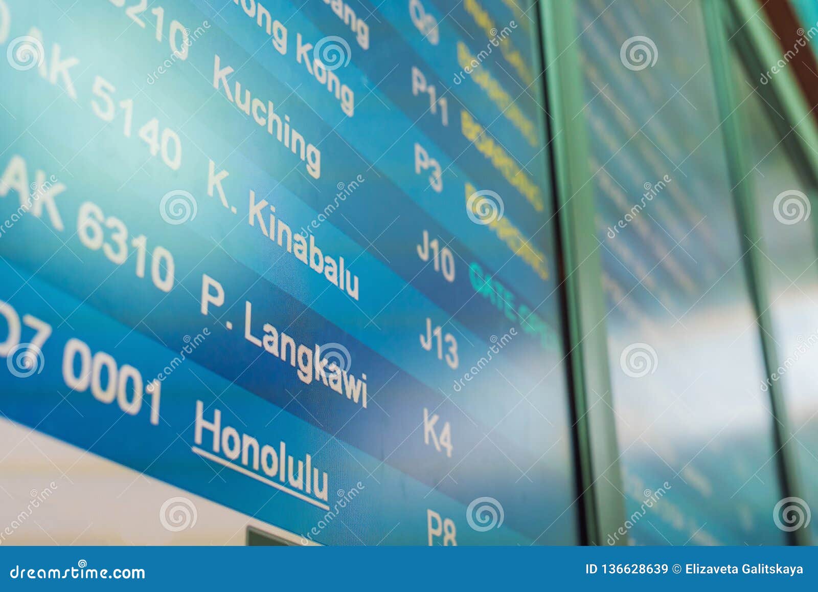 Info of Flight on Billboard in Airport Stock Image - Image of airplane ...