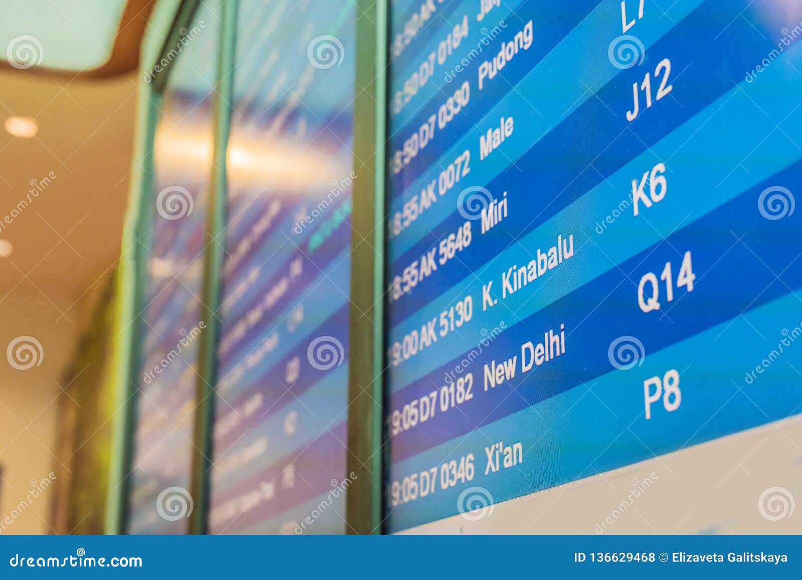 Info of Flight on Billboard in Airport Stock Photo - Image of ...