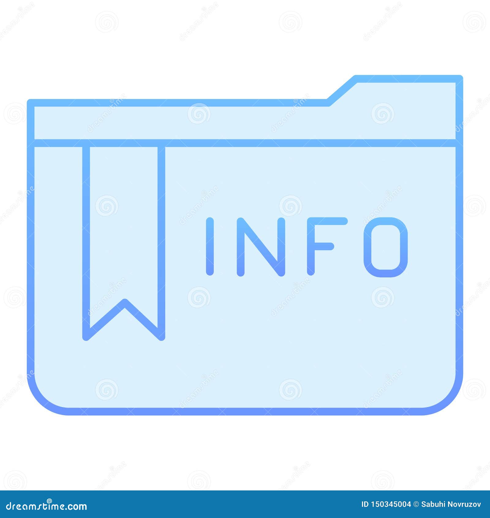 Info Folder Flat Icon. Folder with Information Blue Icons in Trendy ...