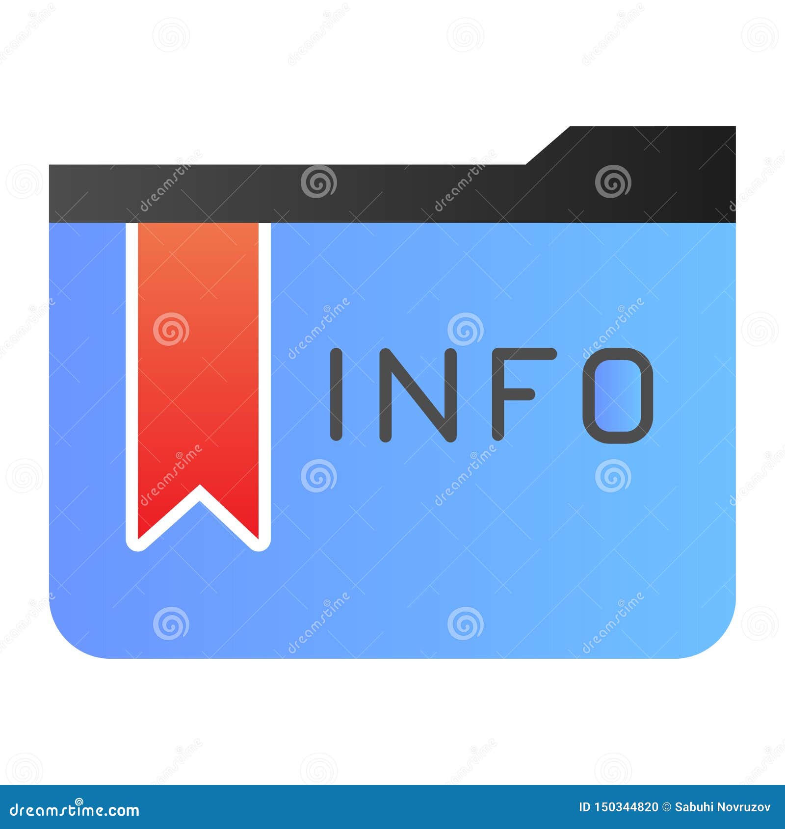 Info Folder Flat Icon. Folder with Information Color Icons in Trendy ...